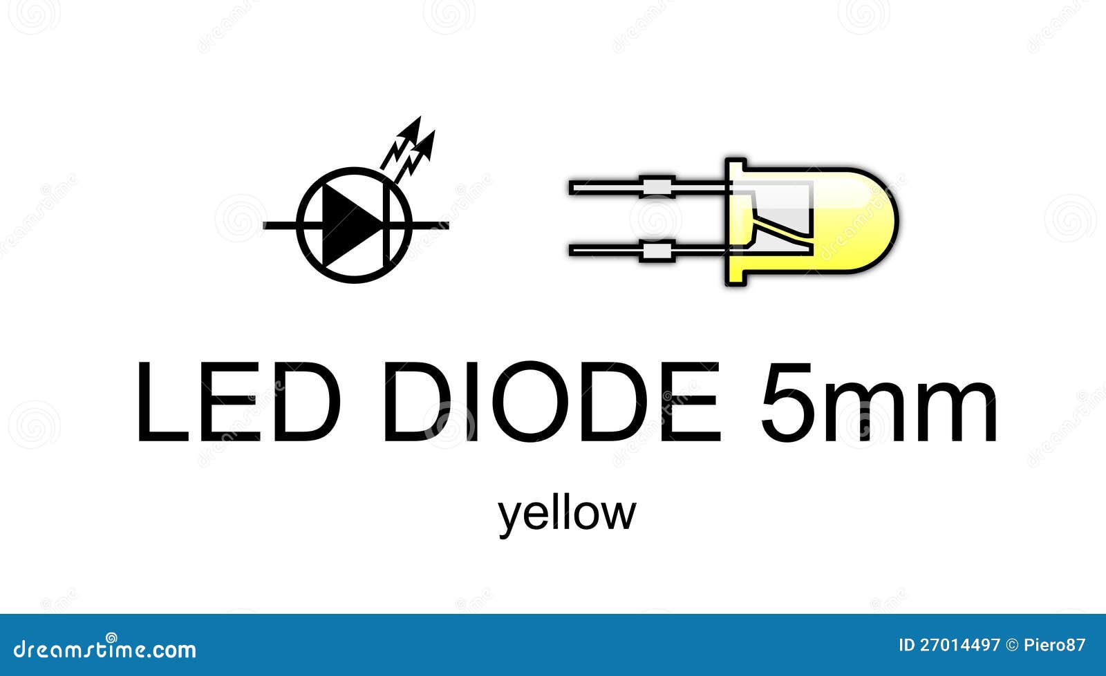 Led Diode Icon and Symbol, Yellow Stock Illustration - Illustration of ...