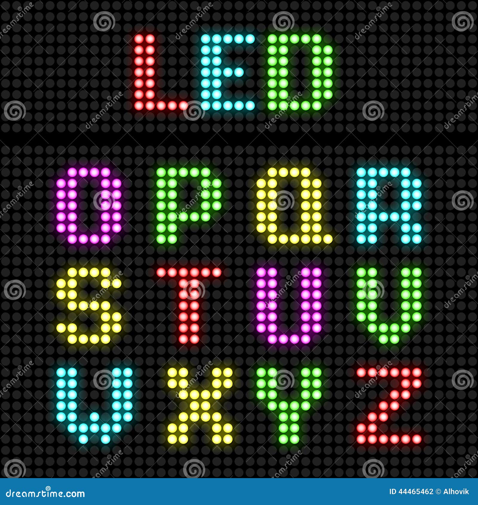LED display alphabet stock vector. Illustration of face - 44465462