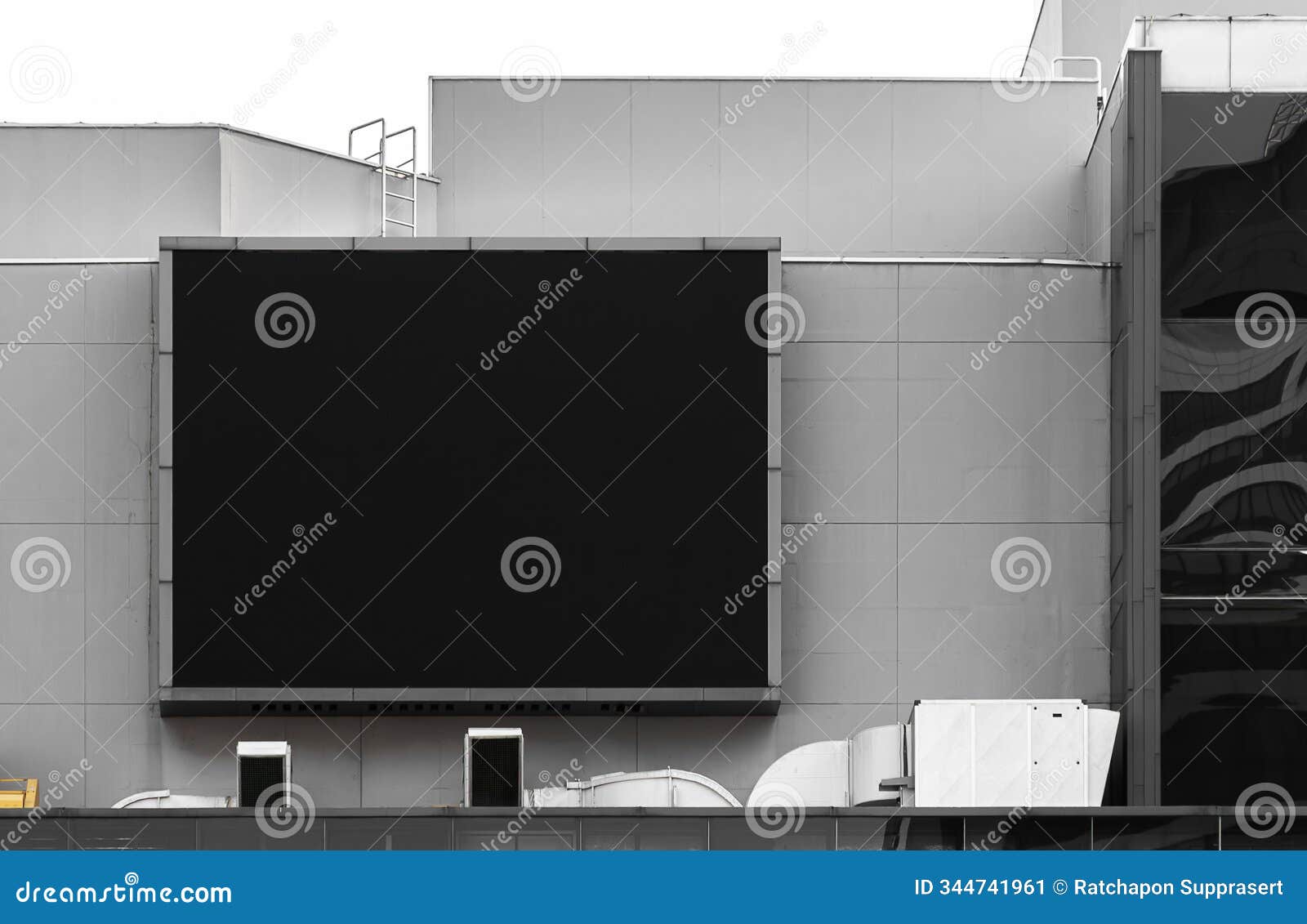 LED Display Billboard on Building Stock Illustration - Illustration of ...