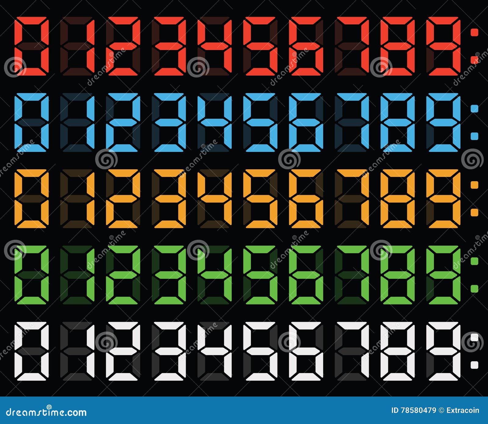 Led display numbers stock illustration. Illustration of scoreboard ...