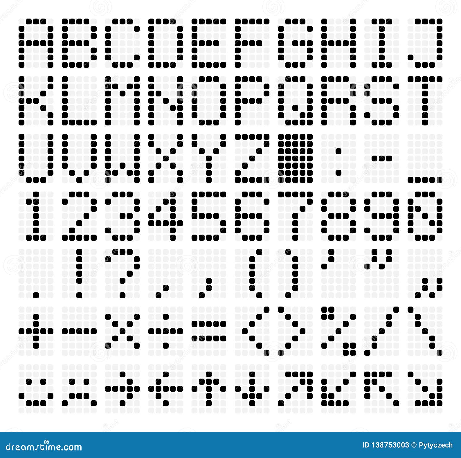 LED Dot Matrix Panel. Letters, Numbers, Punctuation Marks, Arithmetic ...