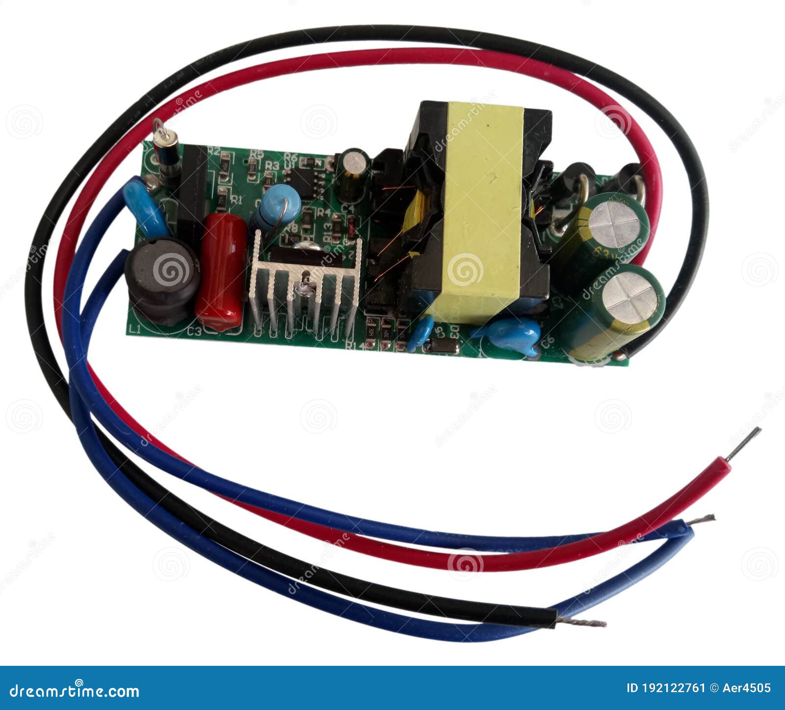 Led Driver Board with Wire Connection Stock Image - Image of power ...