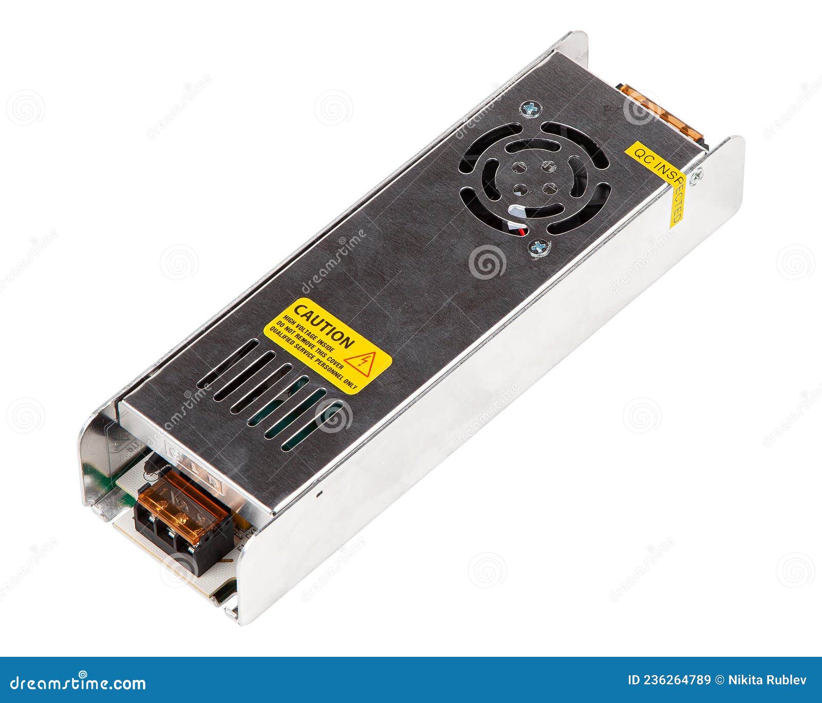 LED Driver Power Supply in Metal Housing Isolated on White Stock Image ...