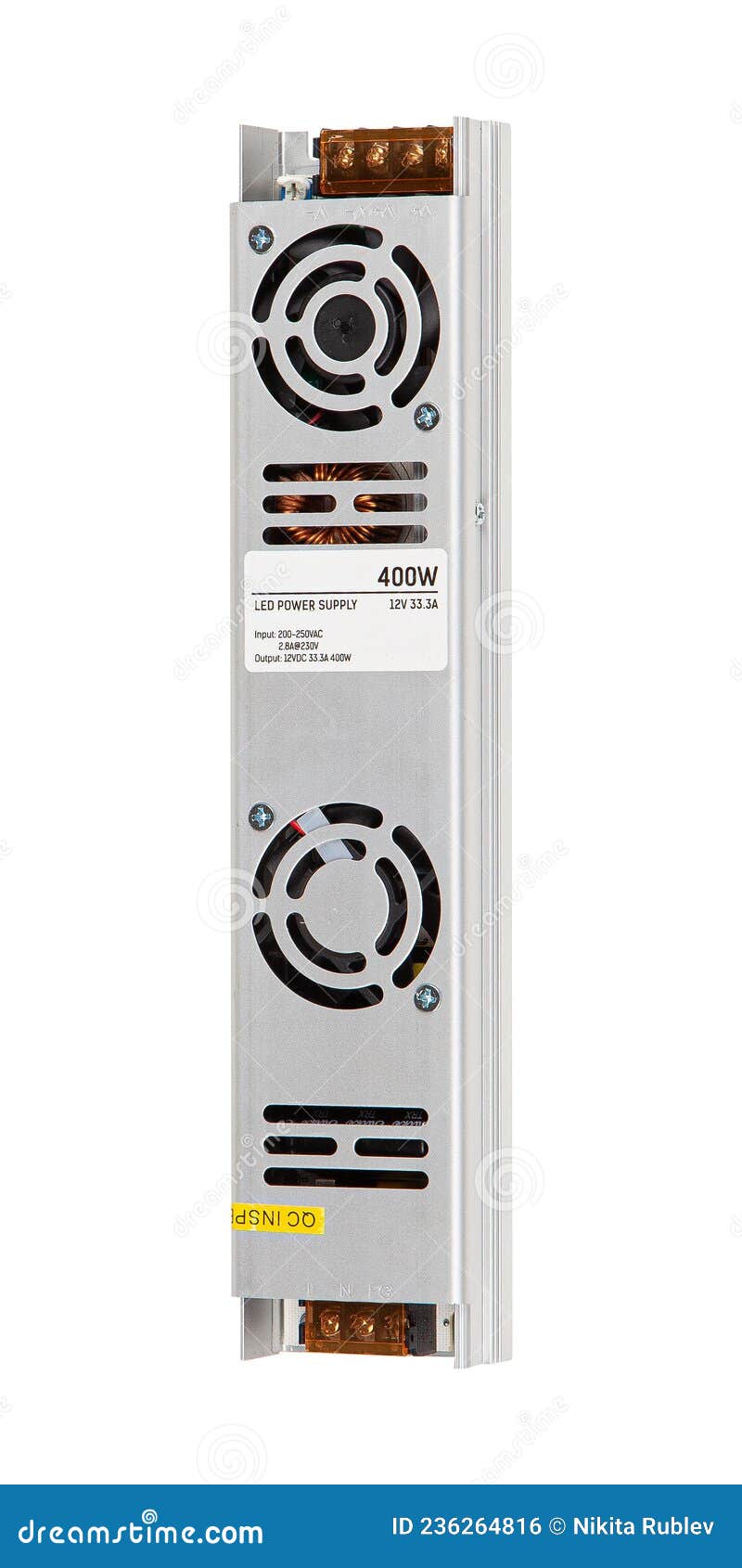 LED Driver Power Supply in Metal Housing Isolated on White Stock Photo ...