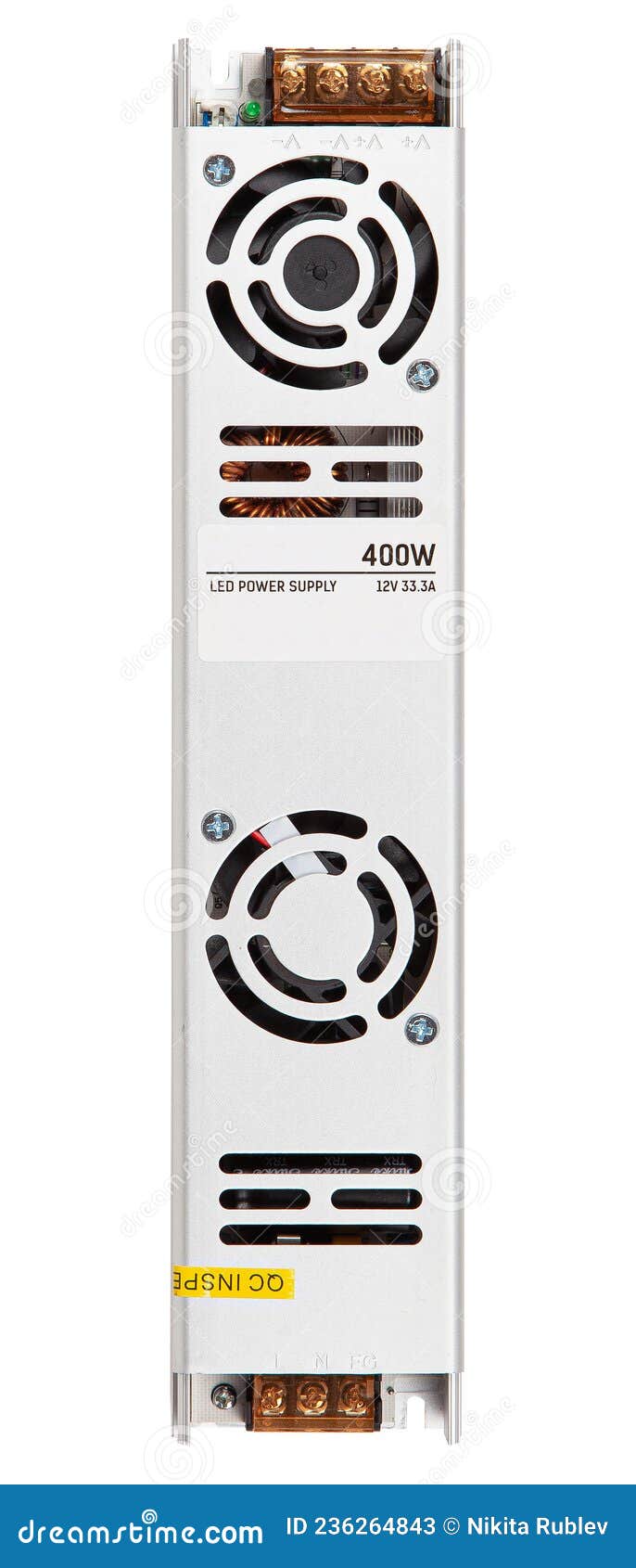 LED Driver Power Supply in Metal Housing Isolated on White Stock Image ...