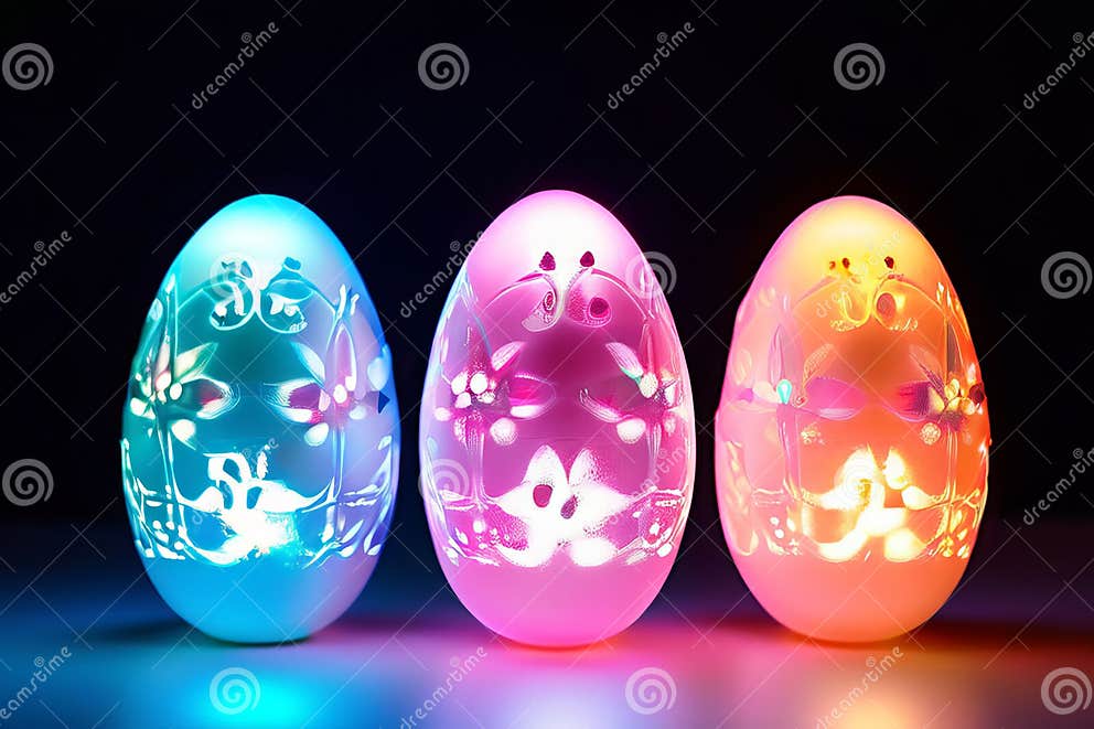 Led Eggs Plastic Eggs with Internal Led Lights that Glow in the Stock ...