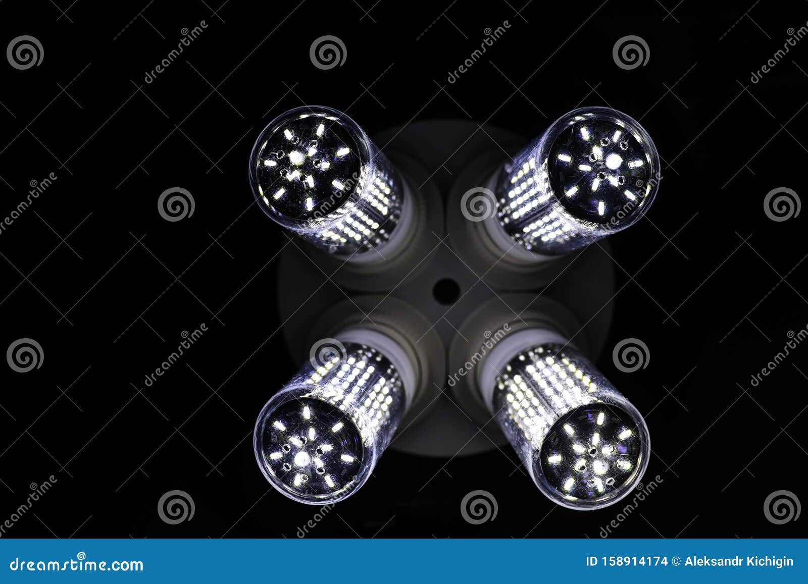 LED Elements in the Lamp. Lamps with Diodes. Many Bright Lights from ...
