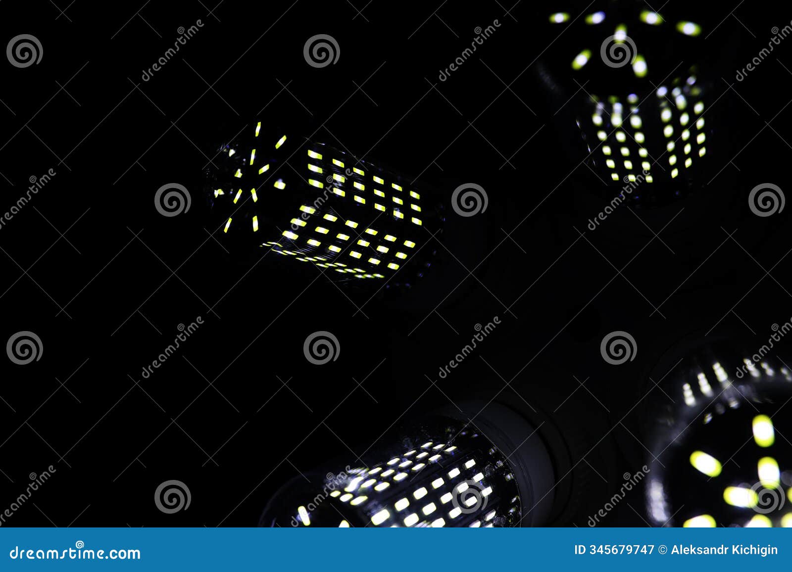 LED Elements in the Lamp. Lamps with Diodes. Many Bright Lights from ...