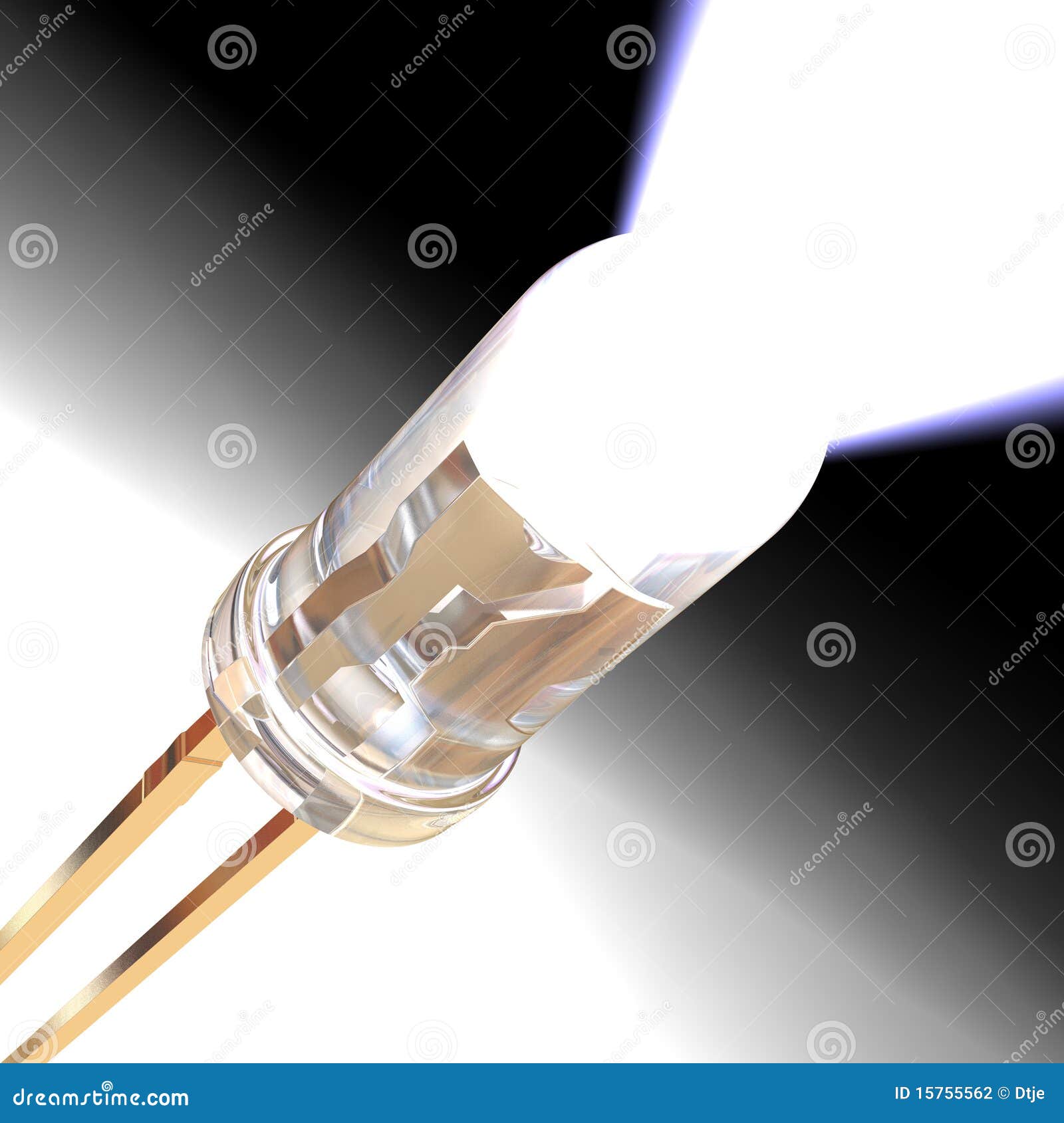 LED Emitting a White Light Beam Stock Illustration - Illustration of ...