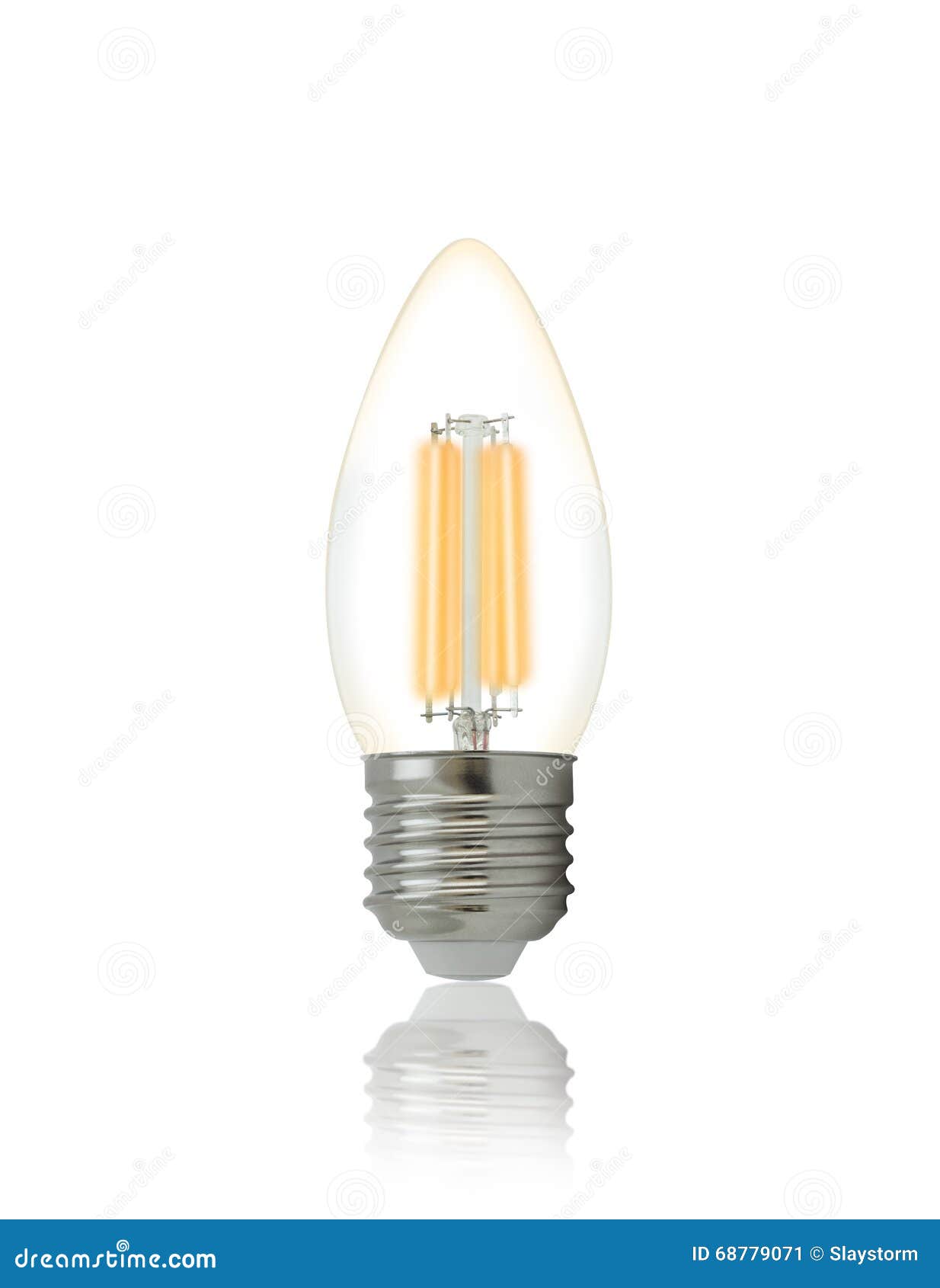 LED filament light bulb stock image. Image of lamp, illuminated - 68779071