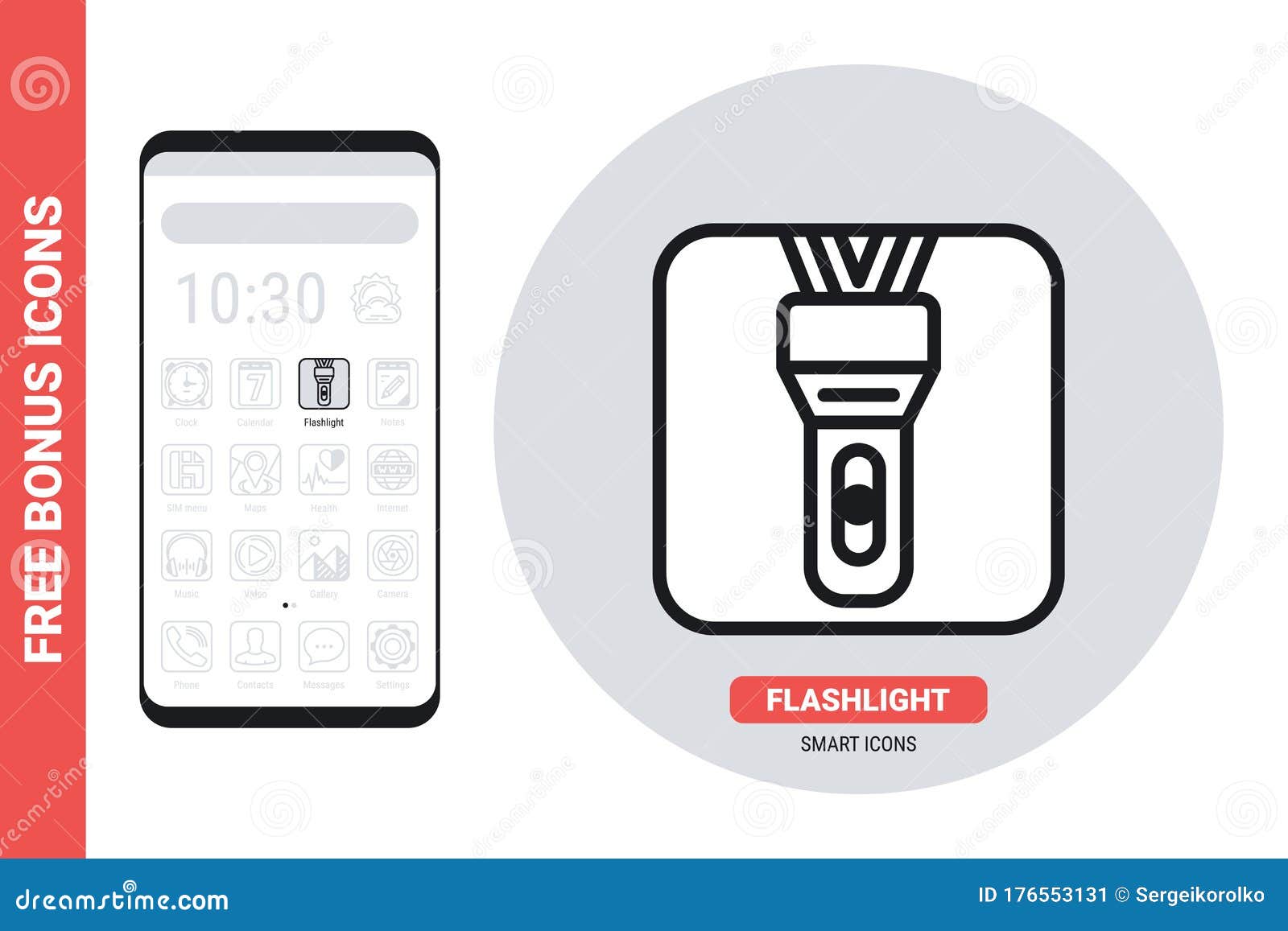 LED Flashlight Application Icon for Smartphone, Tablet, Laptop or Other ...