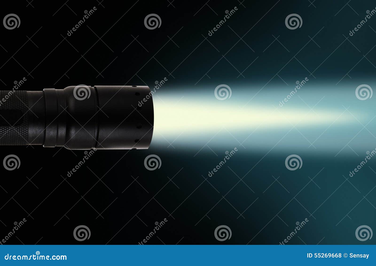 Flashlight Beam, Freezelight At Night On Empty Footpath Through The ...