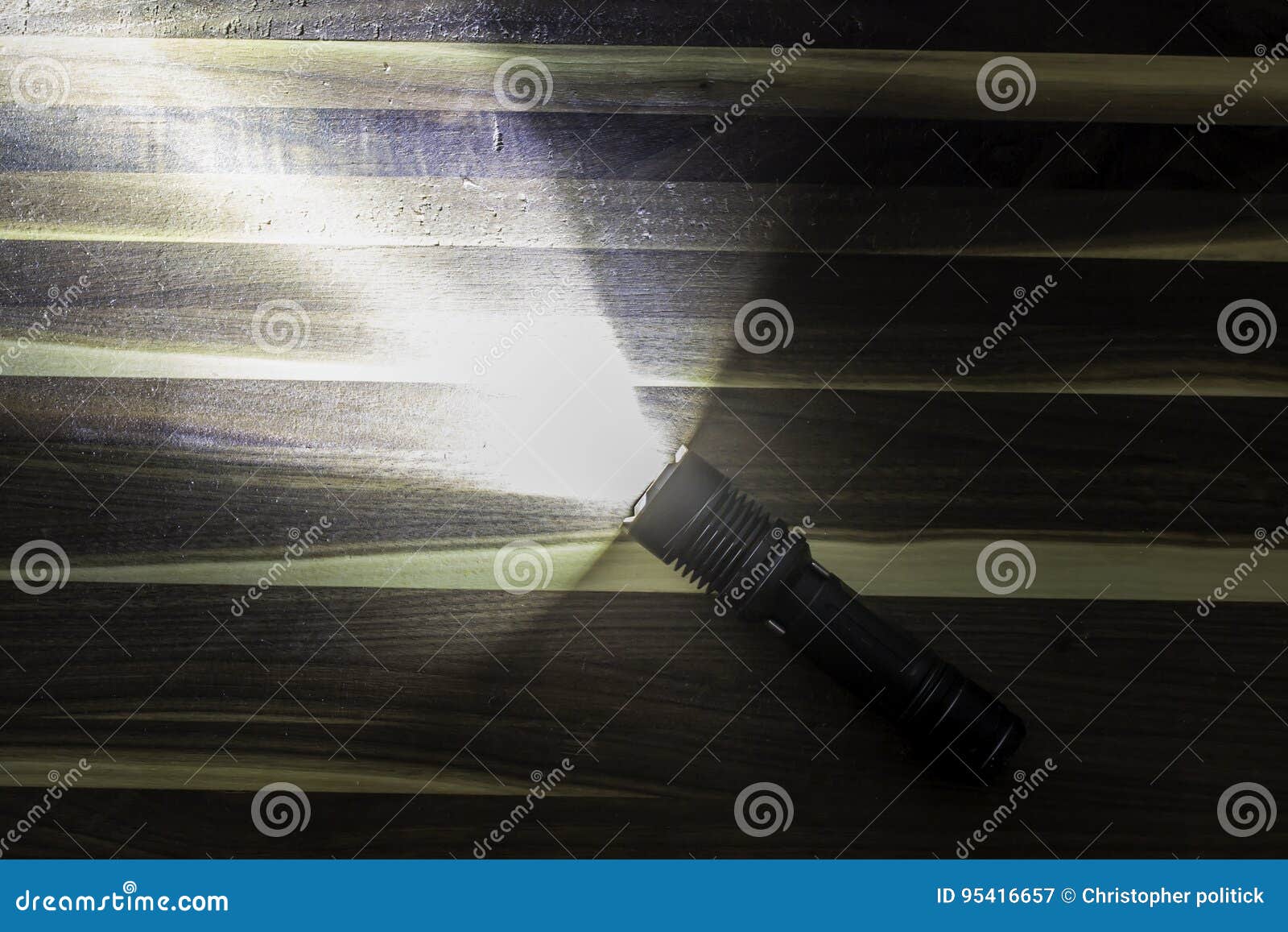Flashlight Beam, Freezelight At Night On Empty Footpath Through The ...