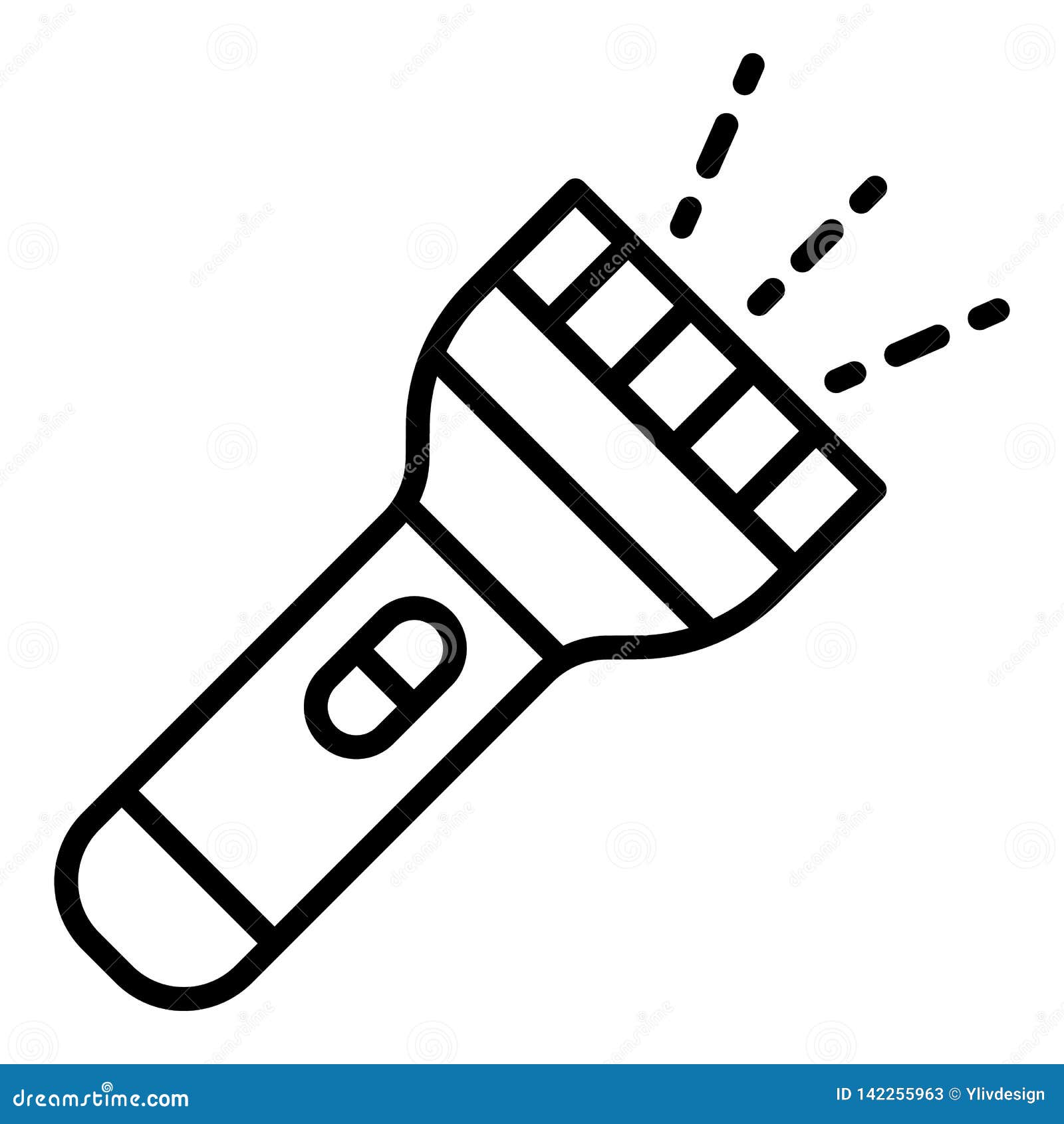 Flashlight Icon In Cartoon Style Isolated On White Background. Police ...