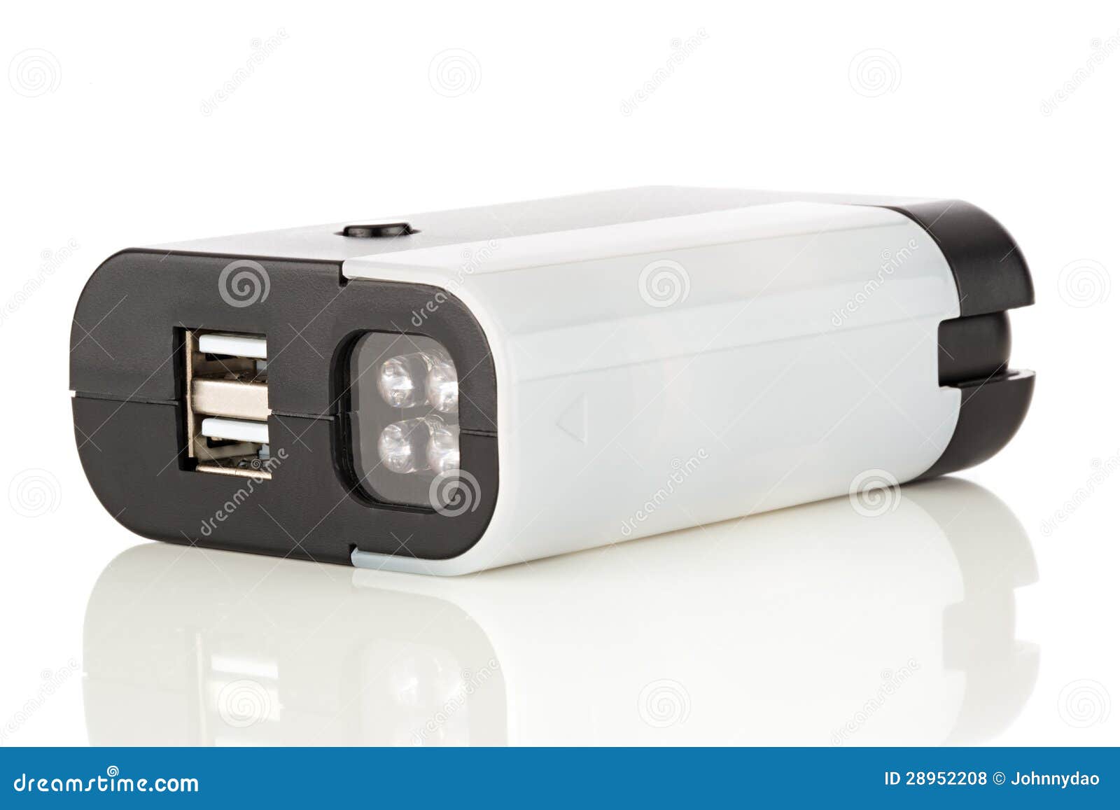 LED Flashlight with USB Ports Stock Photo - Image of reflection ...