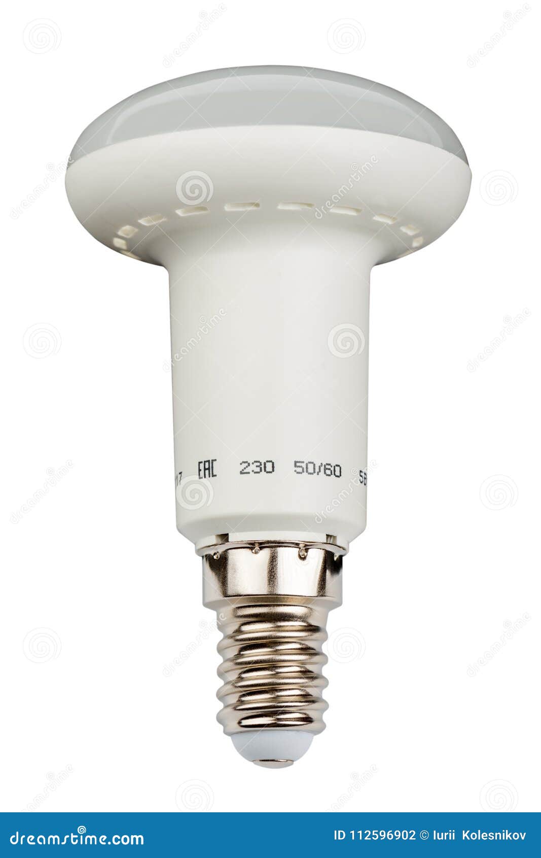 LED Flat Light Bulb Isolated on White Stock Photo - Image of innovation ...