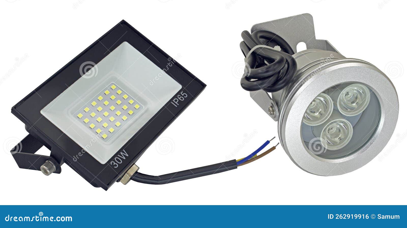 LED Flood Light Isolated on White Stock Photo - Image of glass, lamp ...