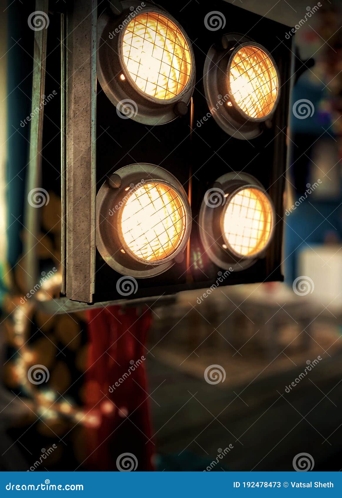 LED Flood Lights in a Party Stock Image - Image of design, christmas ...