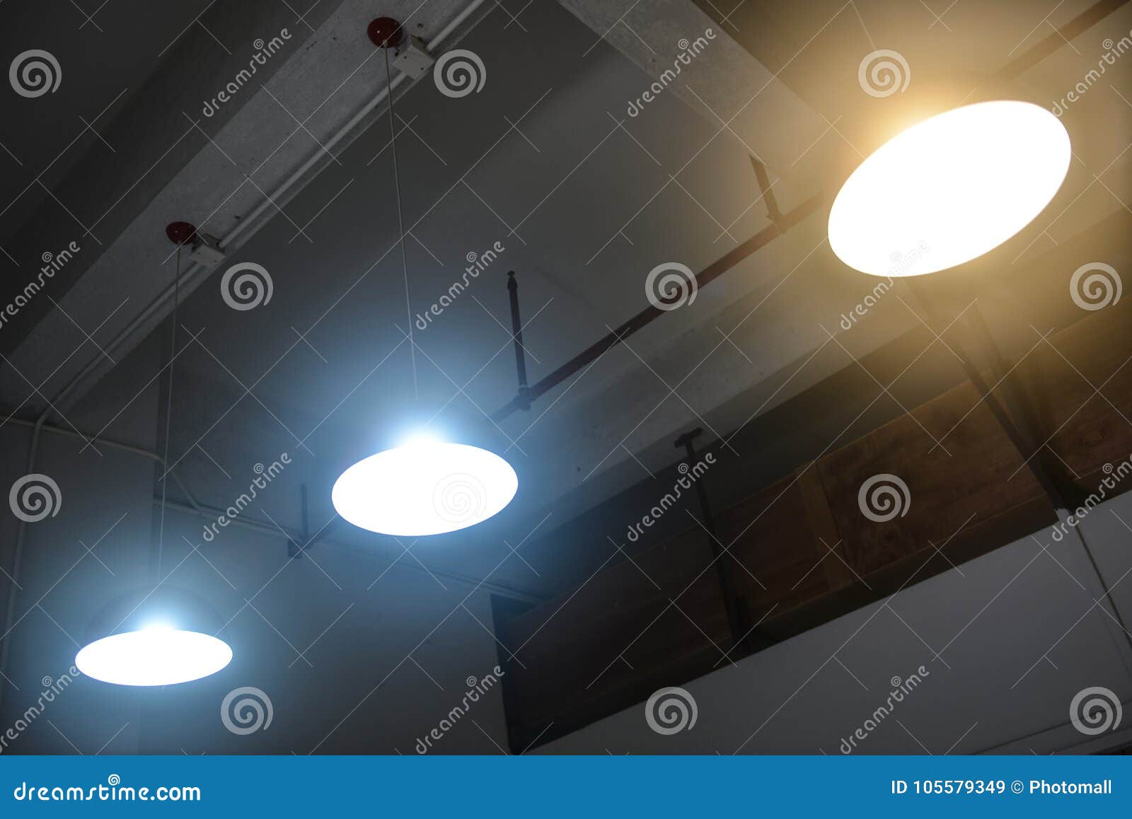 Led Hanging Lighting in Office Stock Image - Image of appliance ...