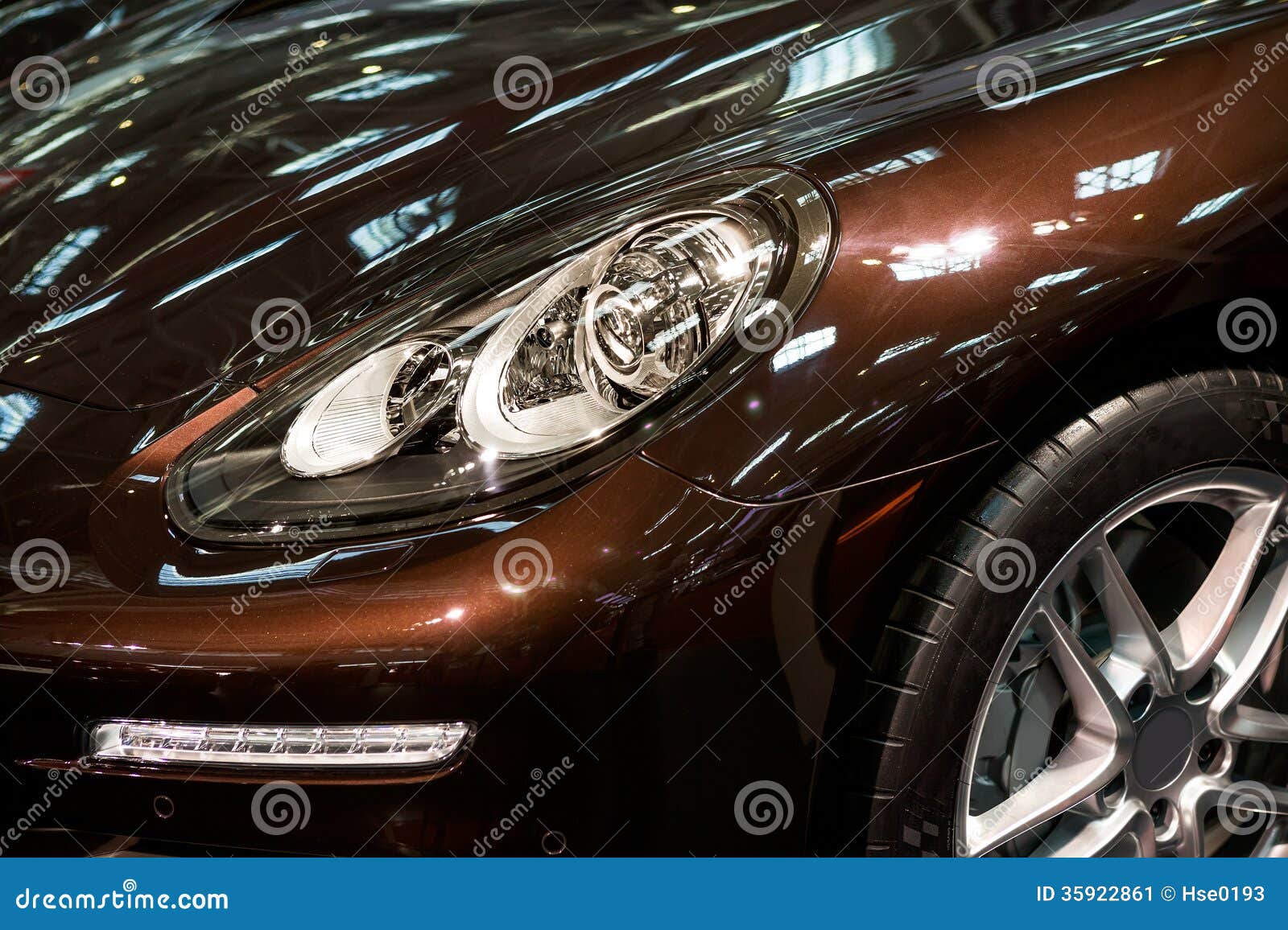 Led headlight of car stock image. Image of automobile - 35922861