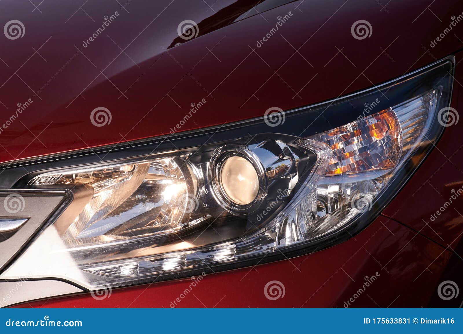 Led Headlight of Modern Car Stock Image - Image of reflection ...