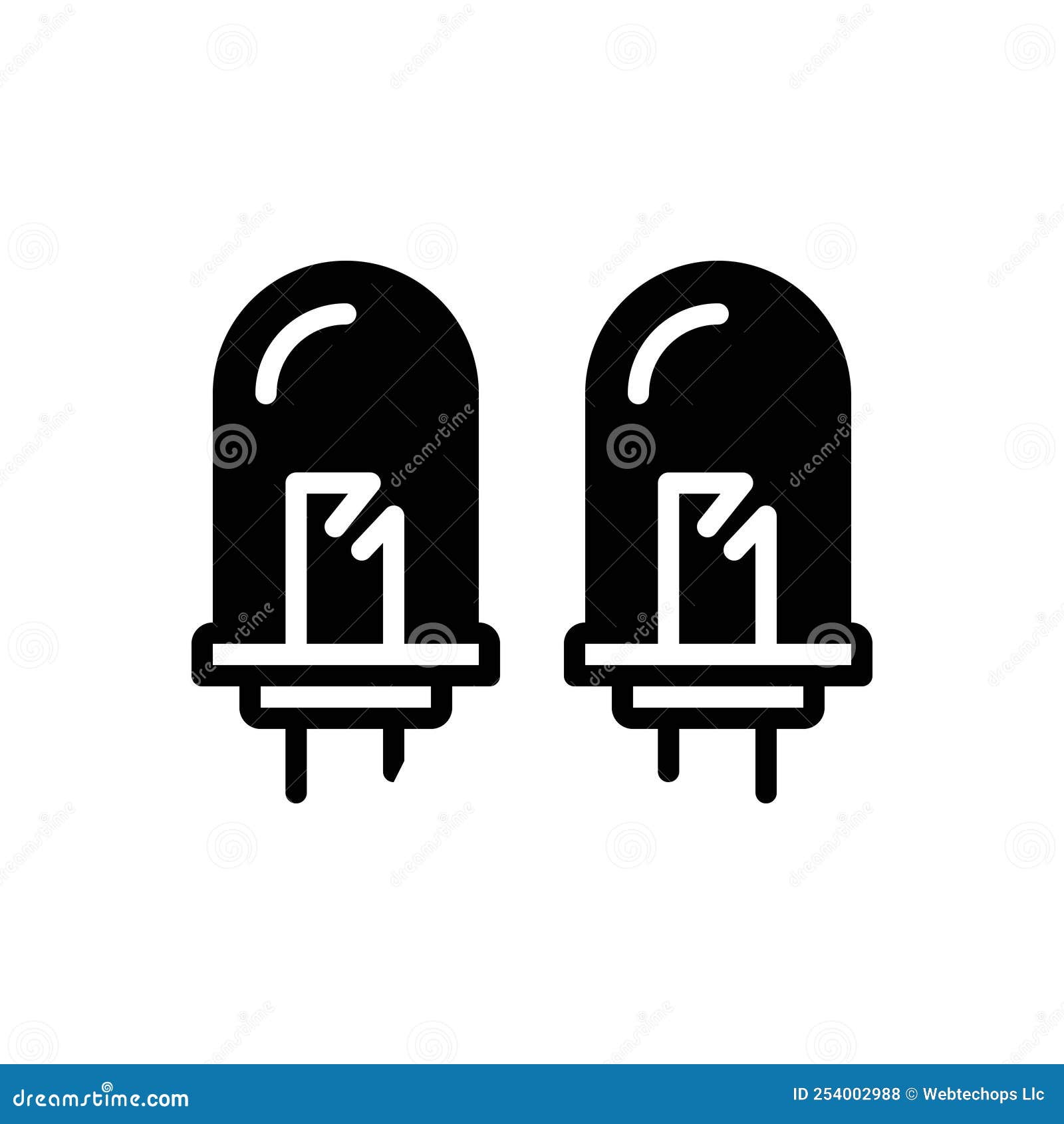 Black Solid Icon for Led, Bright and Bulb Stock Illustration ...