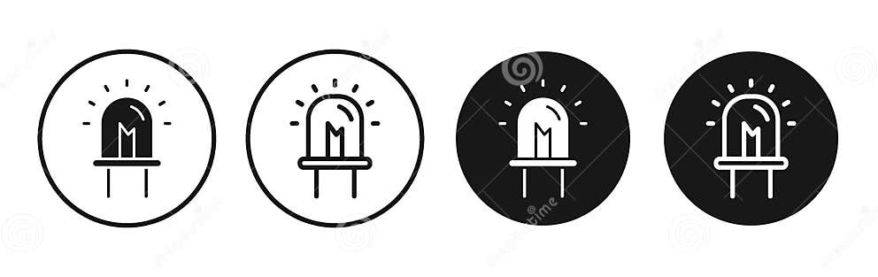 LED Icon Vector Set on White Background Stock Vector - Illustration of ...