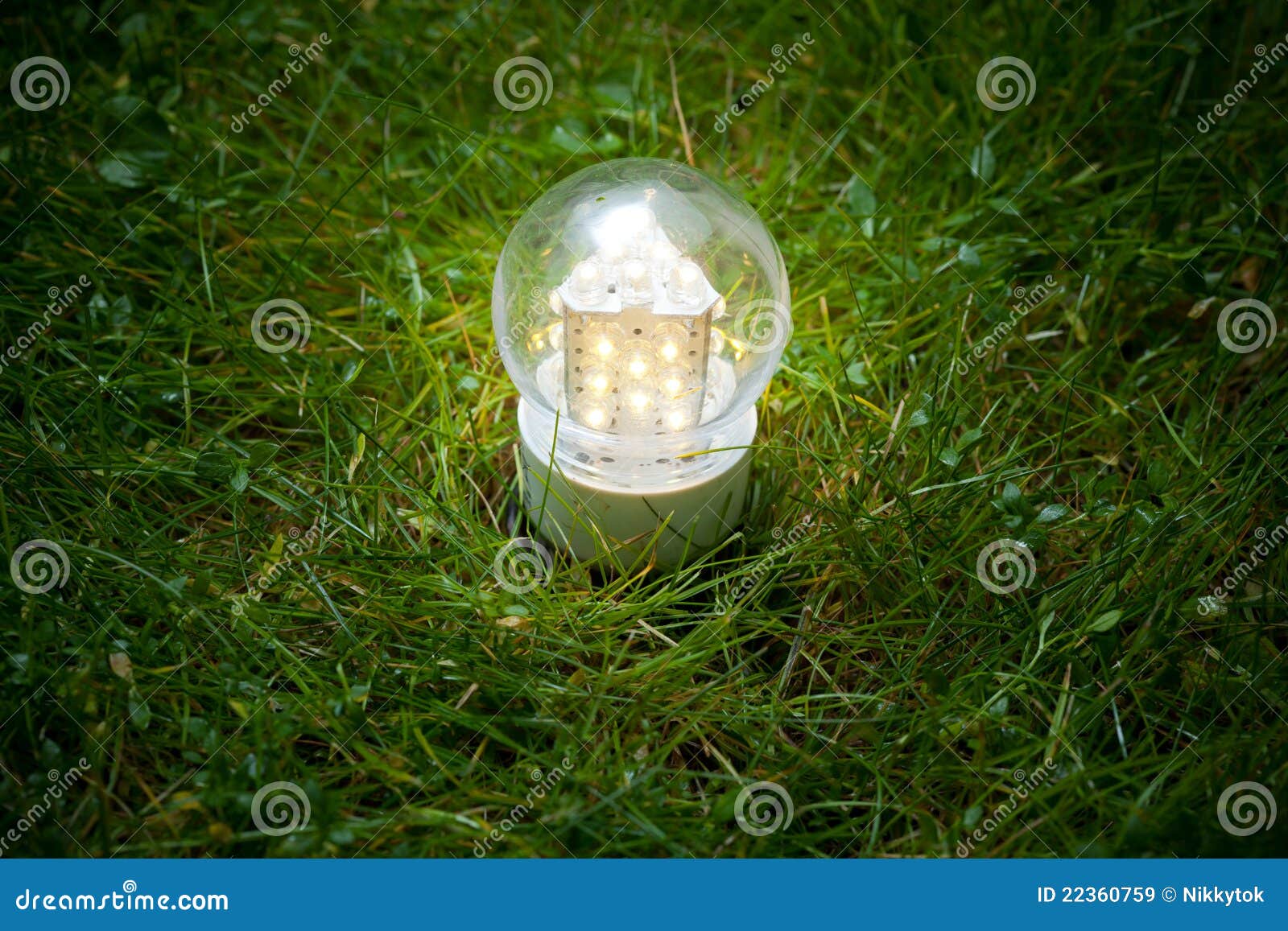 Led lamp on the grass stock image. Image of conservation - 22360759