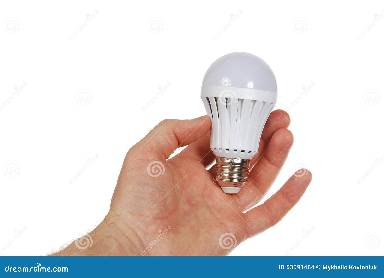 Led lamp in hand stock photo. Image of lamp, technology - 53091484