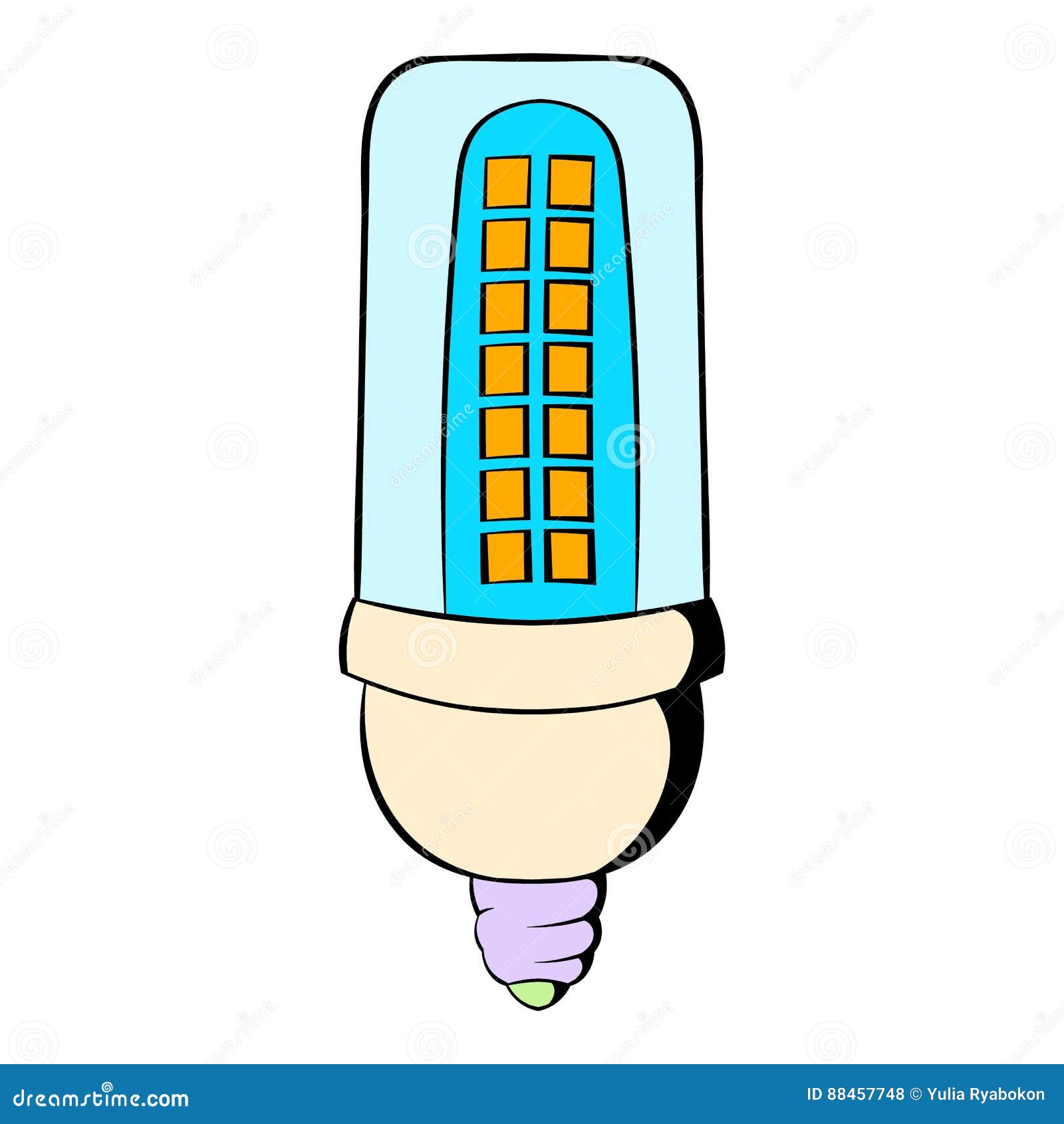 LED lamp icon cartoon stock vector. Illustration of alternative - 88457748