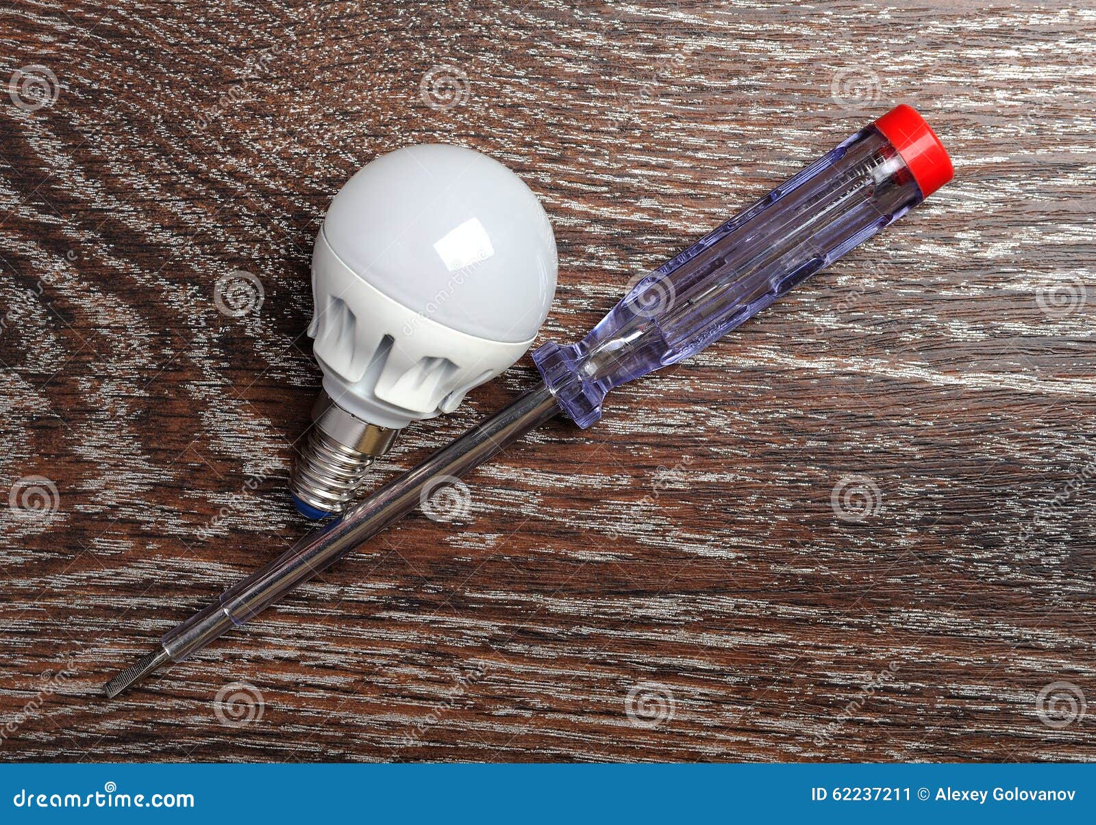 LED Lamp and Indicator Screwdriver Stock Image - Image of fragile, bulb ...
