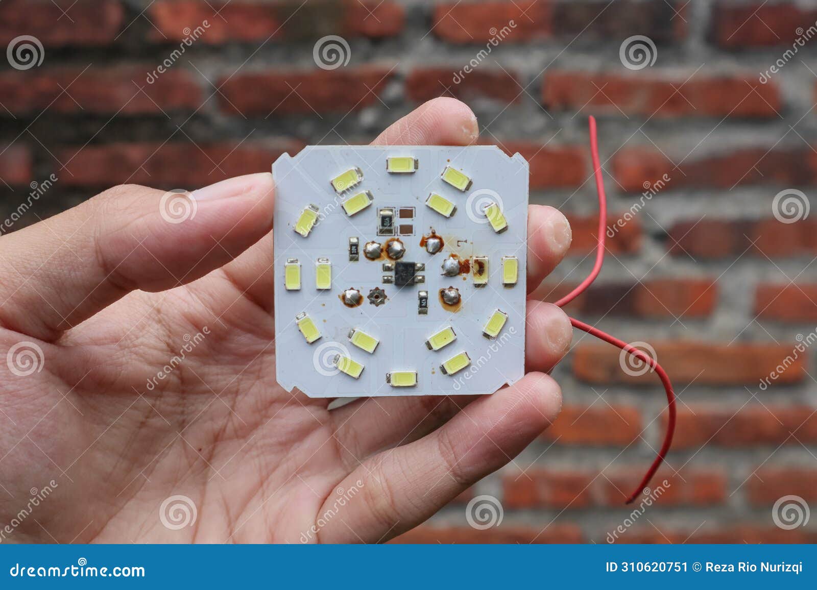 LED Lamp PCB. Circuit Inside the Lamp Stock Image - Image of damaged ...