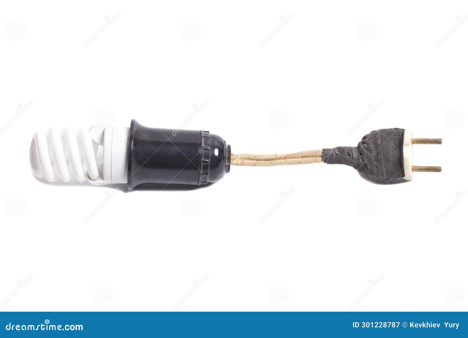 LED Lamp in the Socket with Plug Stock Image - Image of filament, bulb ...