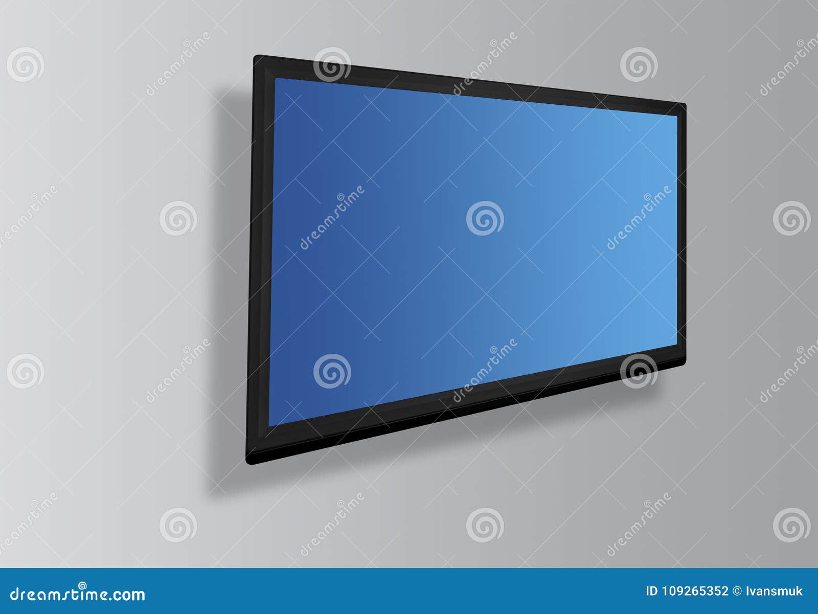 Led or Lcd Tv Screen Hanging on the Wall Stock Photo - Image of high ...