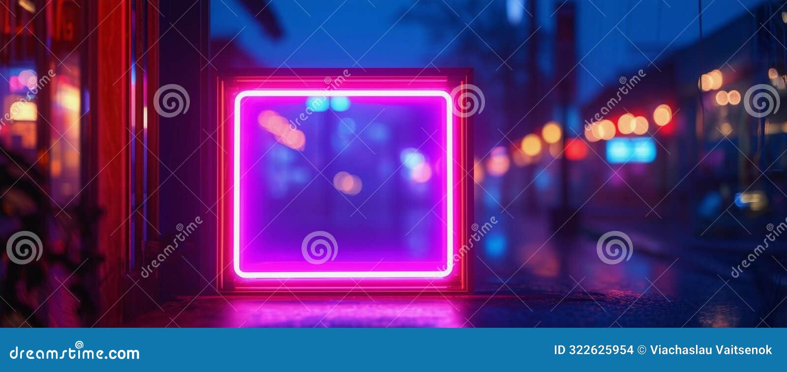 Led Light Background Stage Glowing Neon Frame Stock Illustration ...