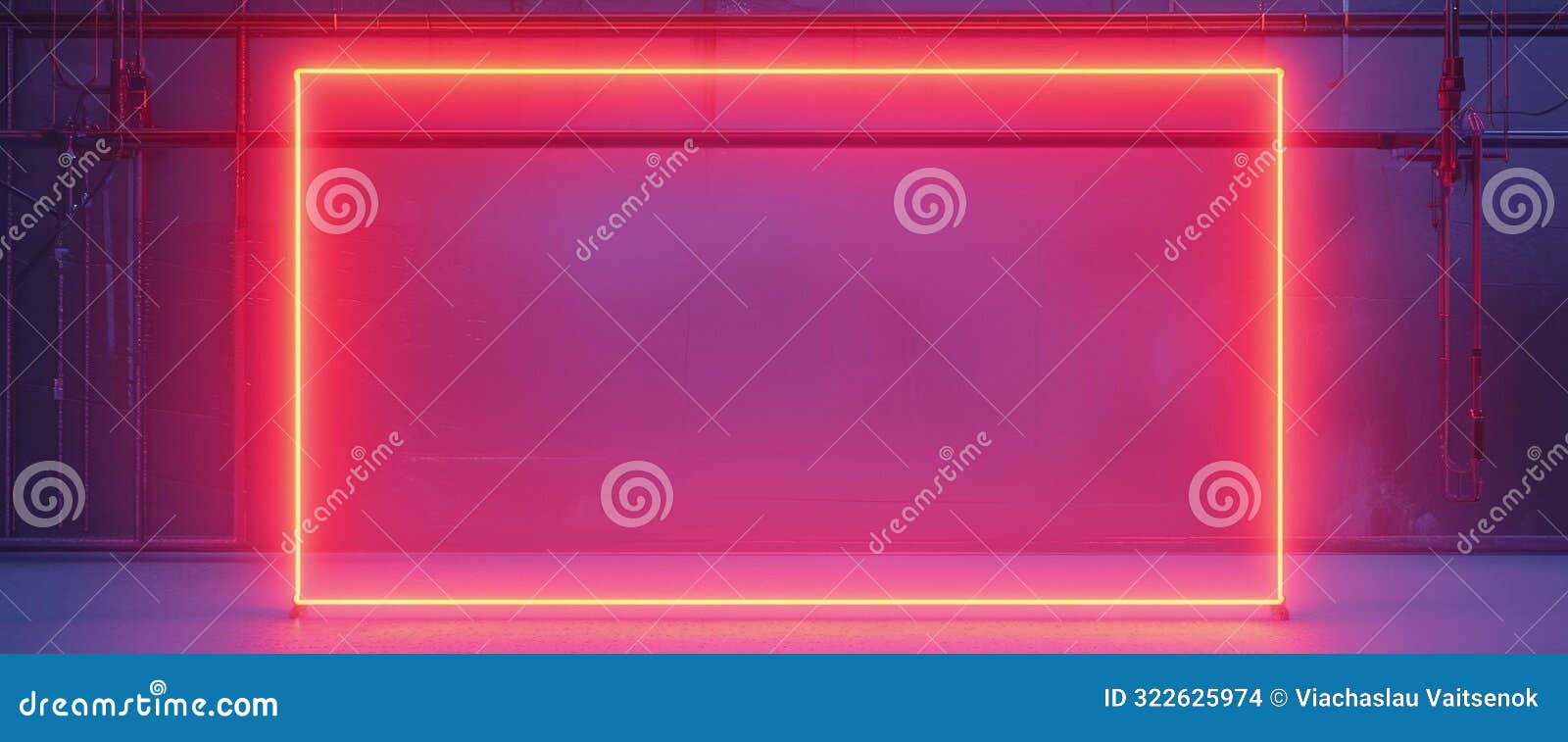 Led Light Background Stage Glowing Neon Frame Stock Illustration ...