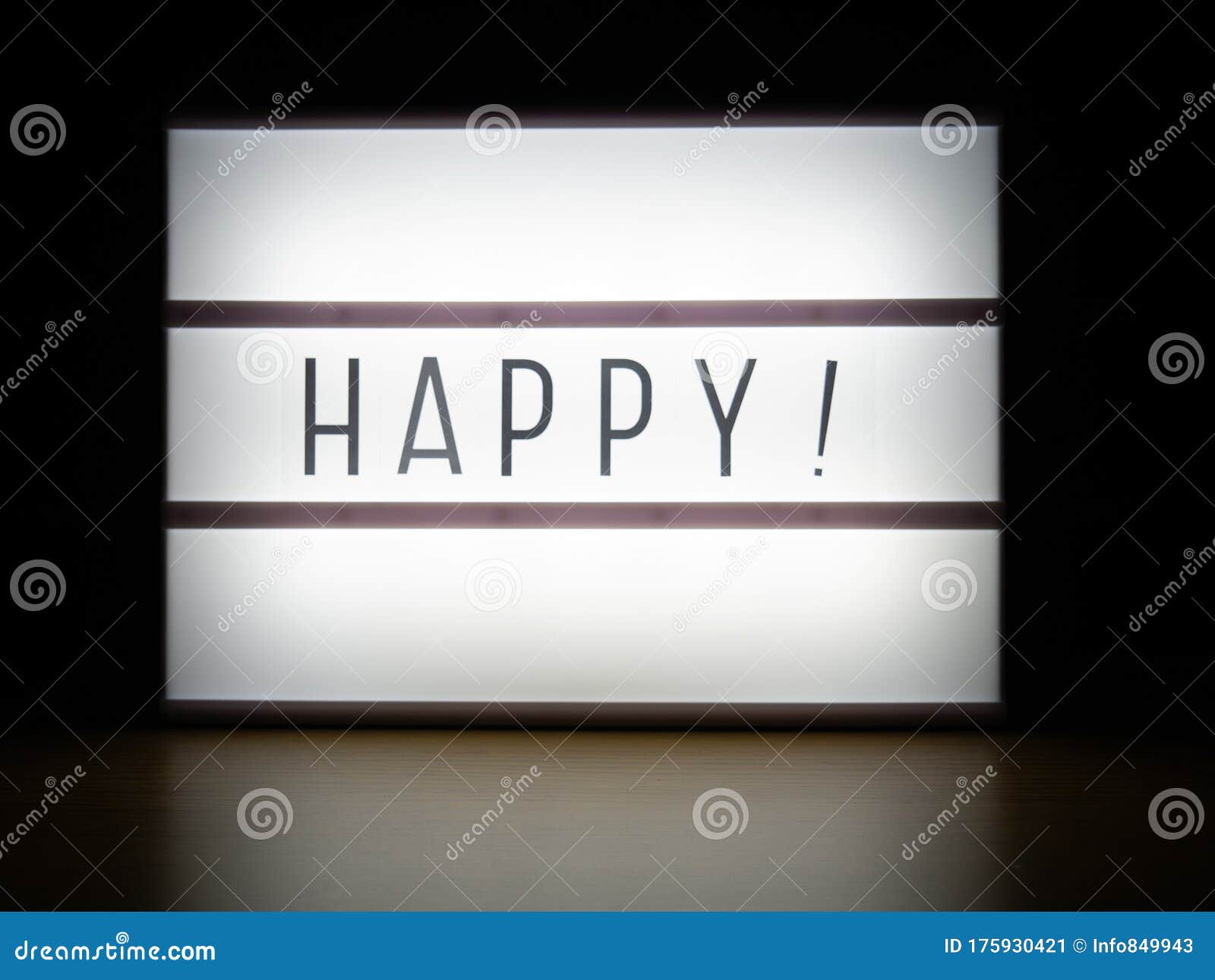 LED light box happy sign stock image. Image of reflection - 175930421