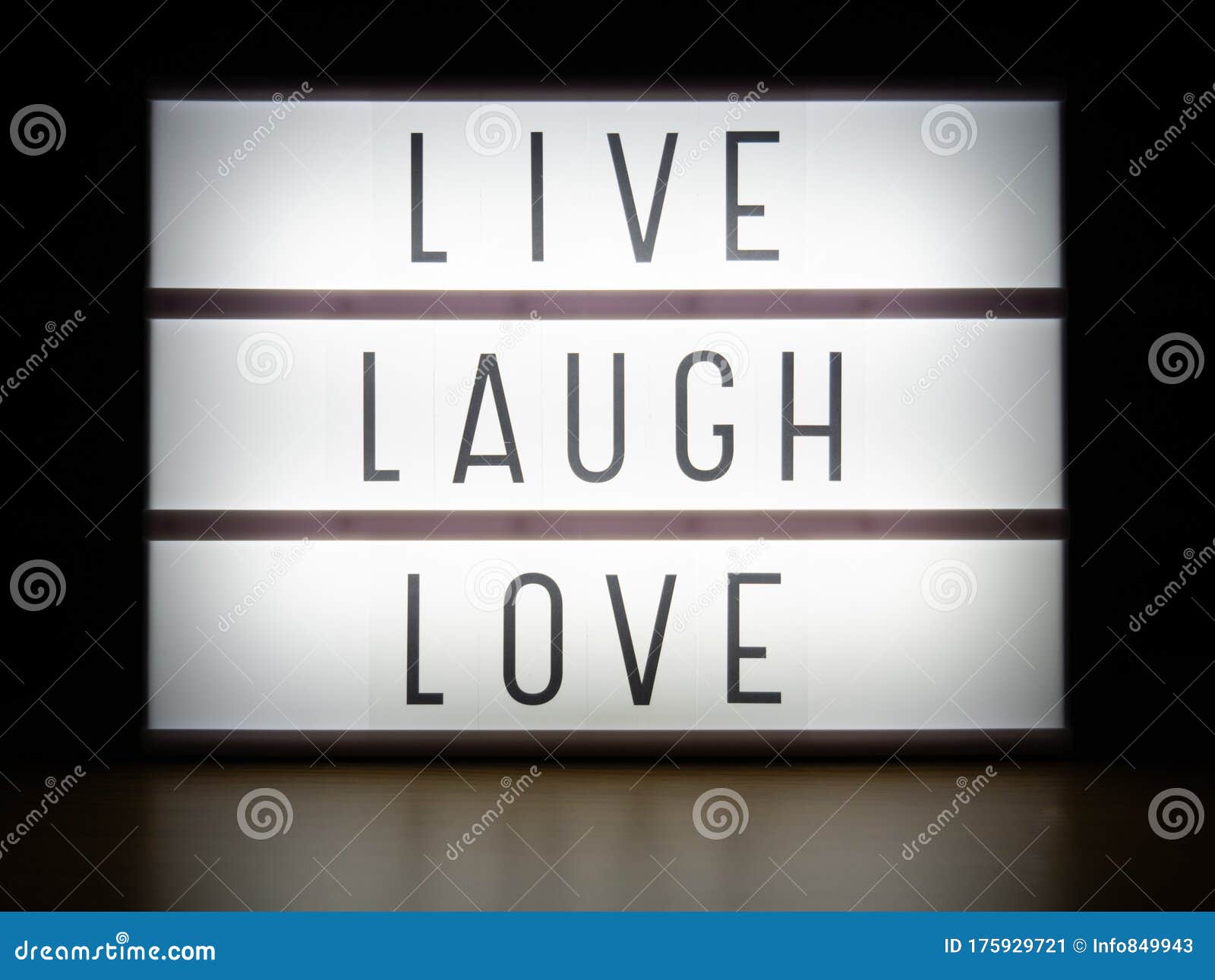 LED Light Box Live Laugh Love Message Board Stock Image - Image of ...