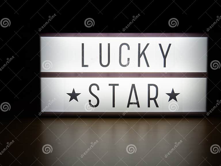 LED Light Box Lucky Star Message Board Stock Photo - Image of dark ...