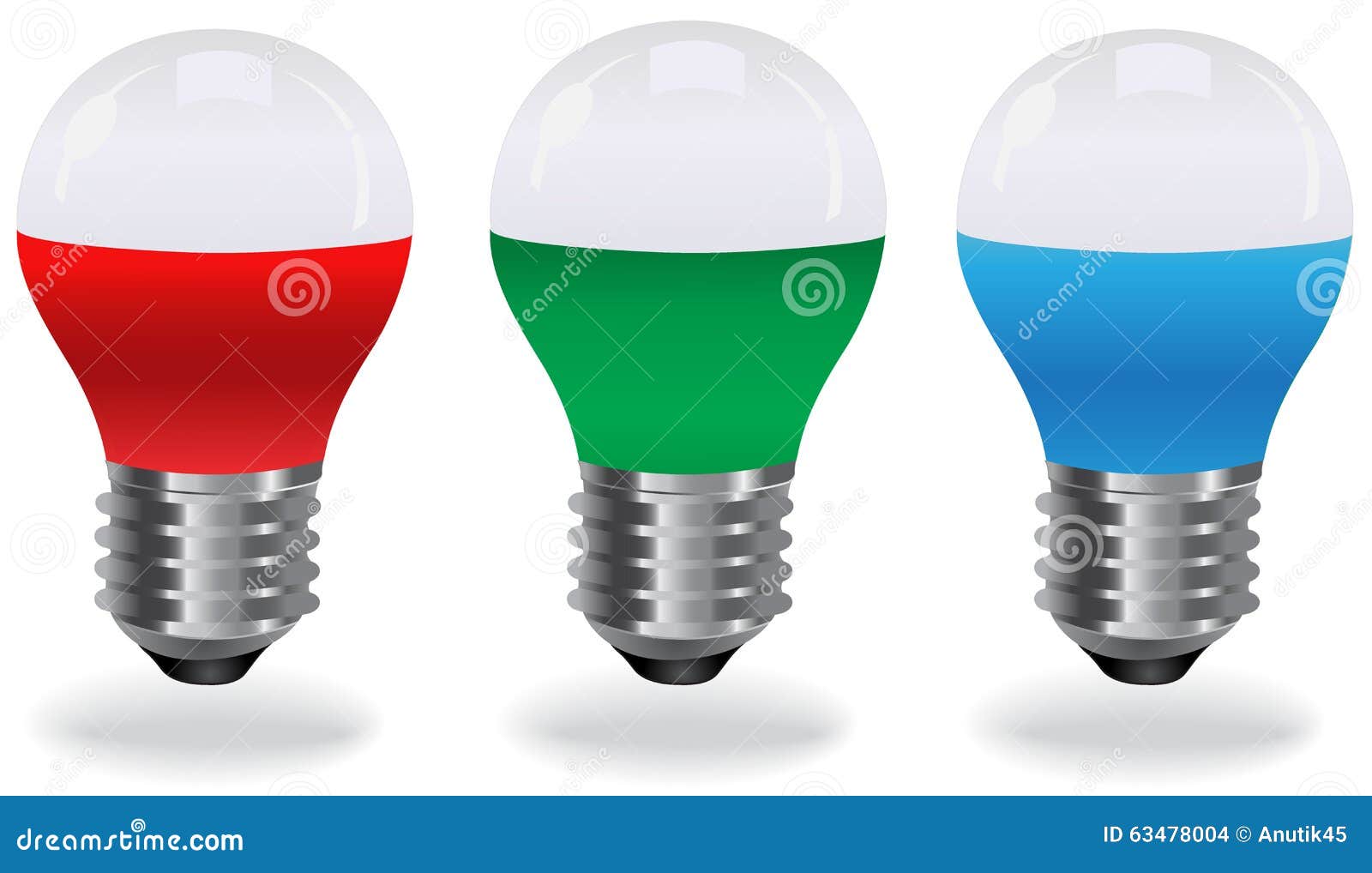 LED Light Bulb, Blue , Red, Green Stock Vector - Illustration of ...