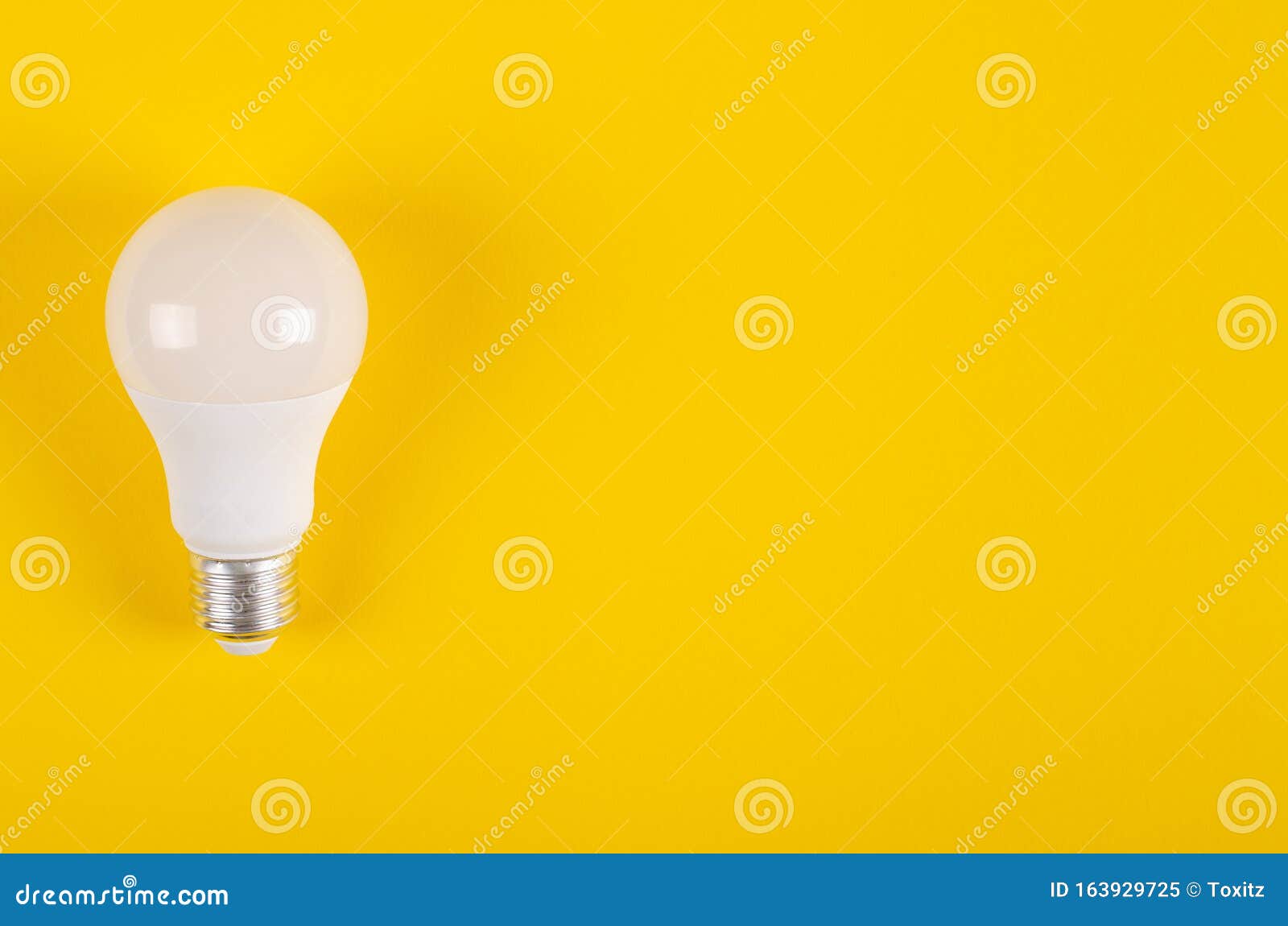 LED Light Bulb Composition on Yellow Background Stock Image - Image of ...