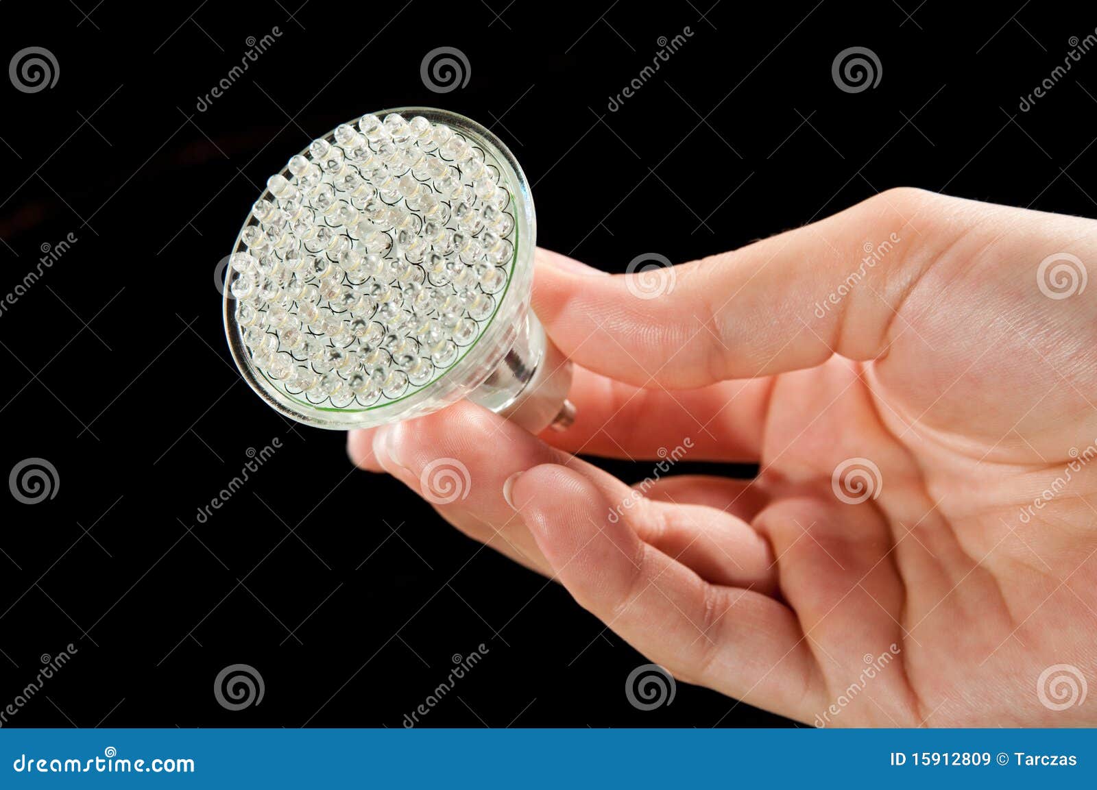 Led light bulb in hand stock image. Image of cool, diode - 15912809