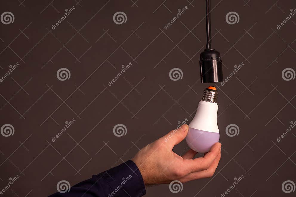 LED Light Bulb in Hand. Concept Stock Photo - Image of illuminate ...