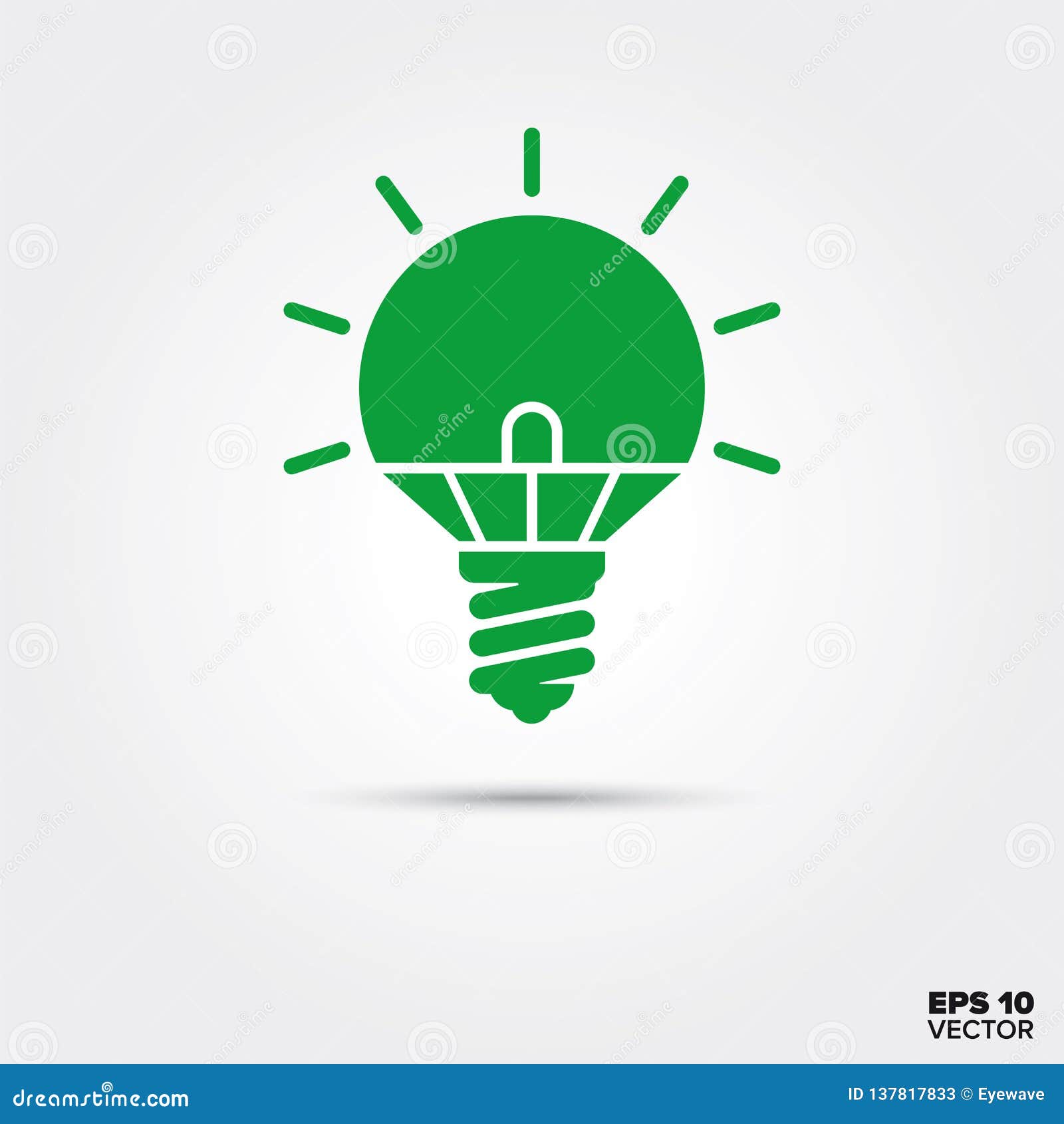 LED Light Bulb Icon. Energy Saving Lighting Symbol Stock Vector ...