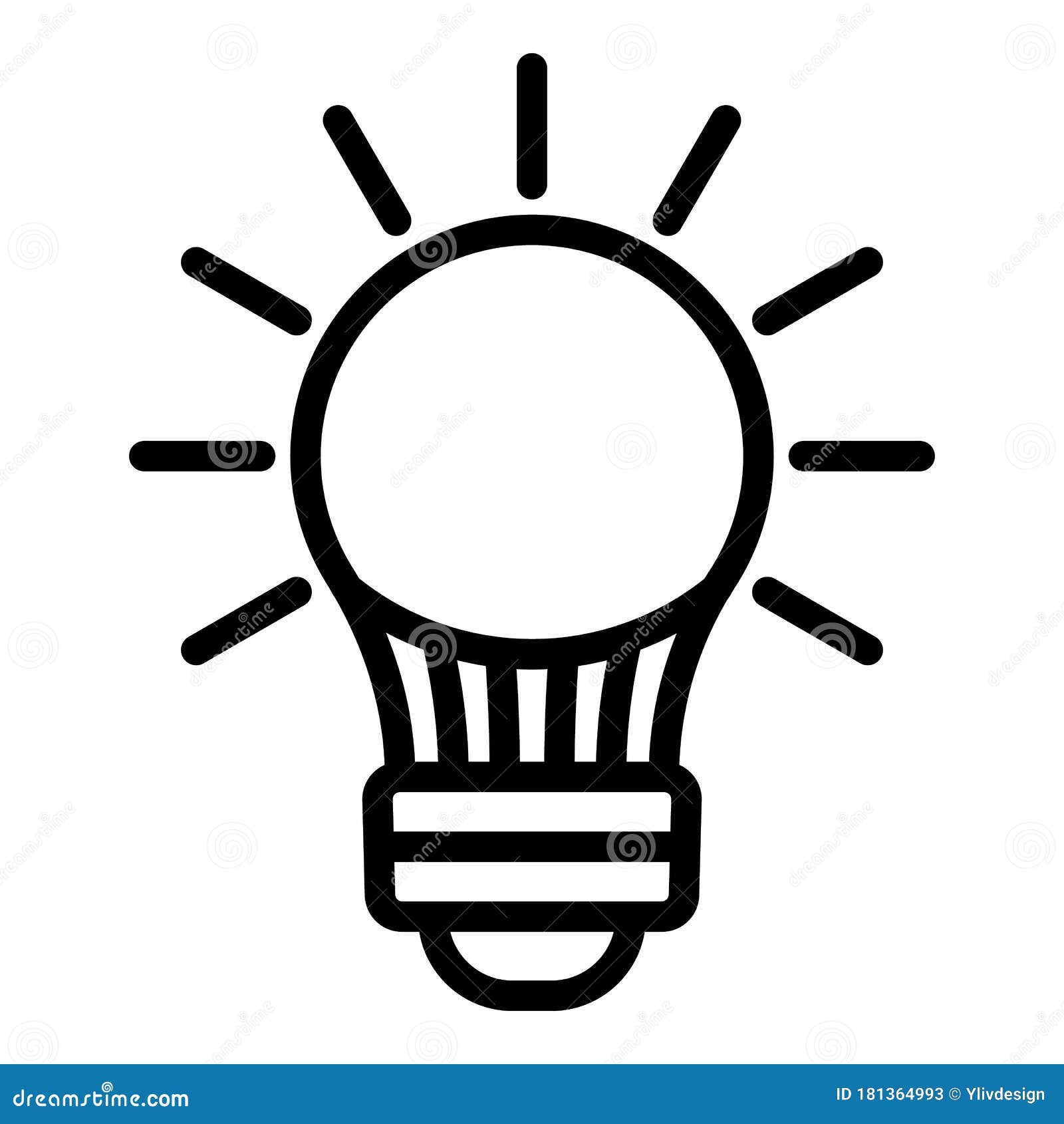 LED Light Bulb Icon, Outline Style Stock Vector - Illustration of ...