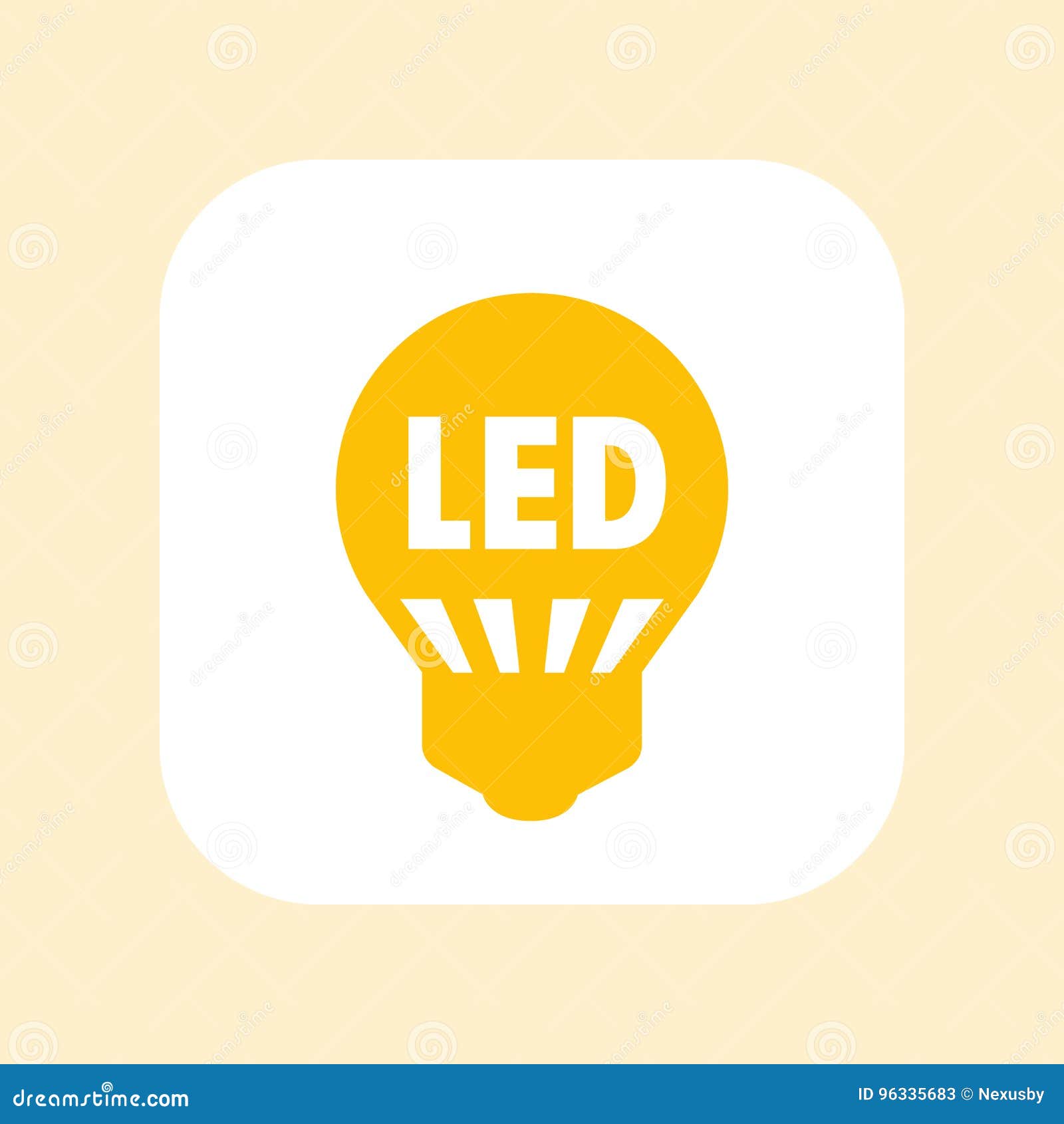 Led Light Bulb Icon, Vector Sign Over White Stock Vector - Illustration ...