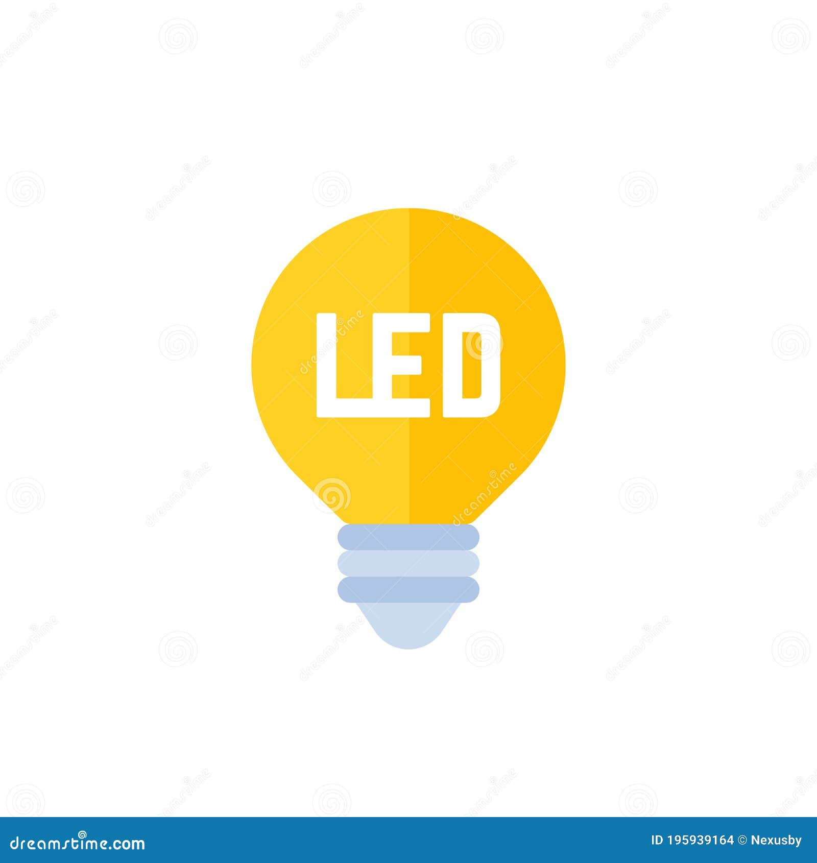 Led Light Bulb Icon on White, Flat Vector Stock Vector - Illustration ...