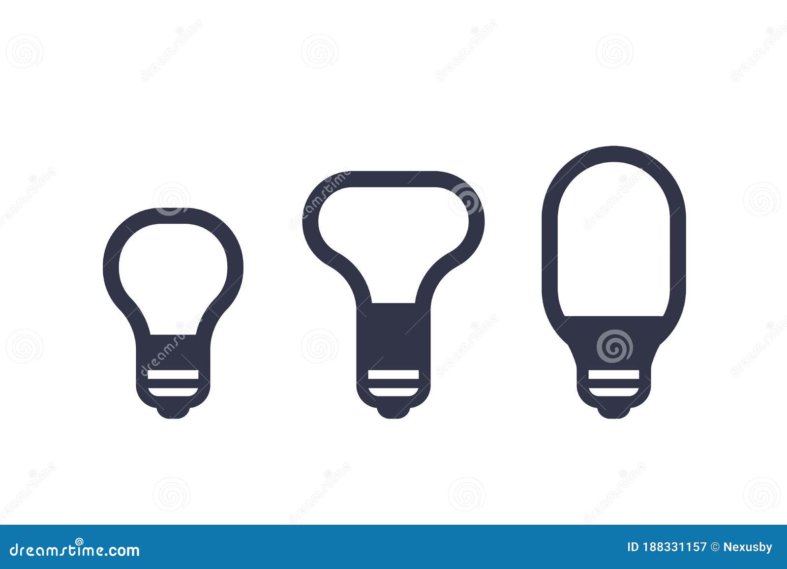 Led Light Bulb Icons on White Stock Vector - Illustration of saving ...