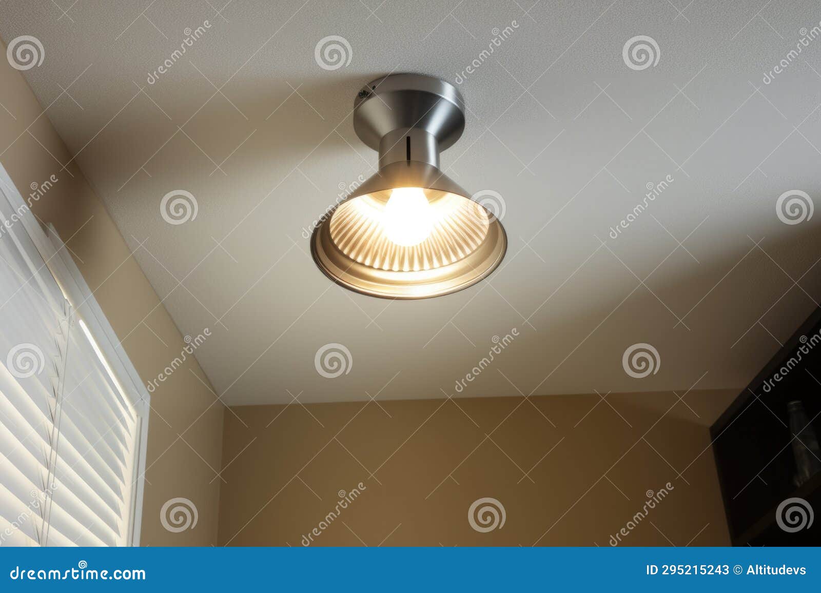 Led Light Bulb Installed in a Modern Ceiling Fixture Stock Illustration ...