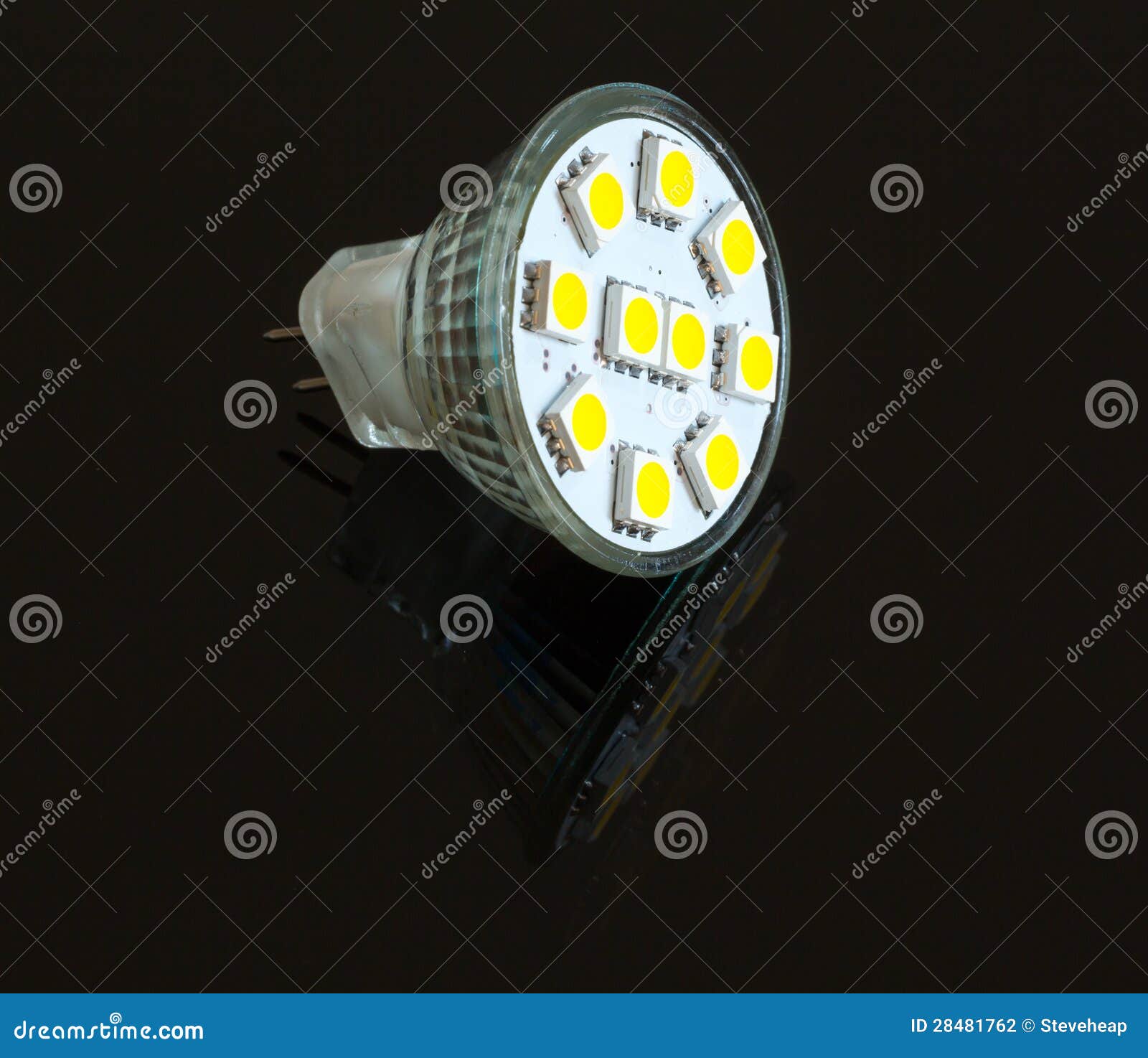 LED Light Bulb Lit from Above Stock Photo - Image of close, illuminate ...